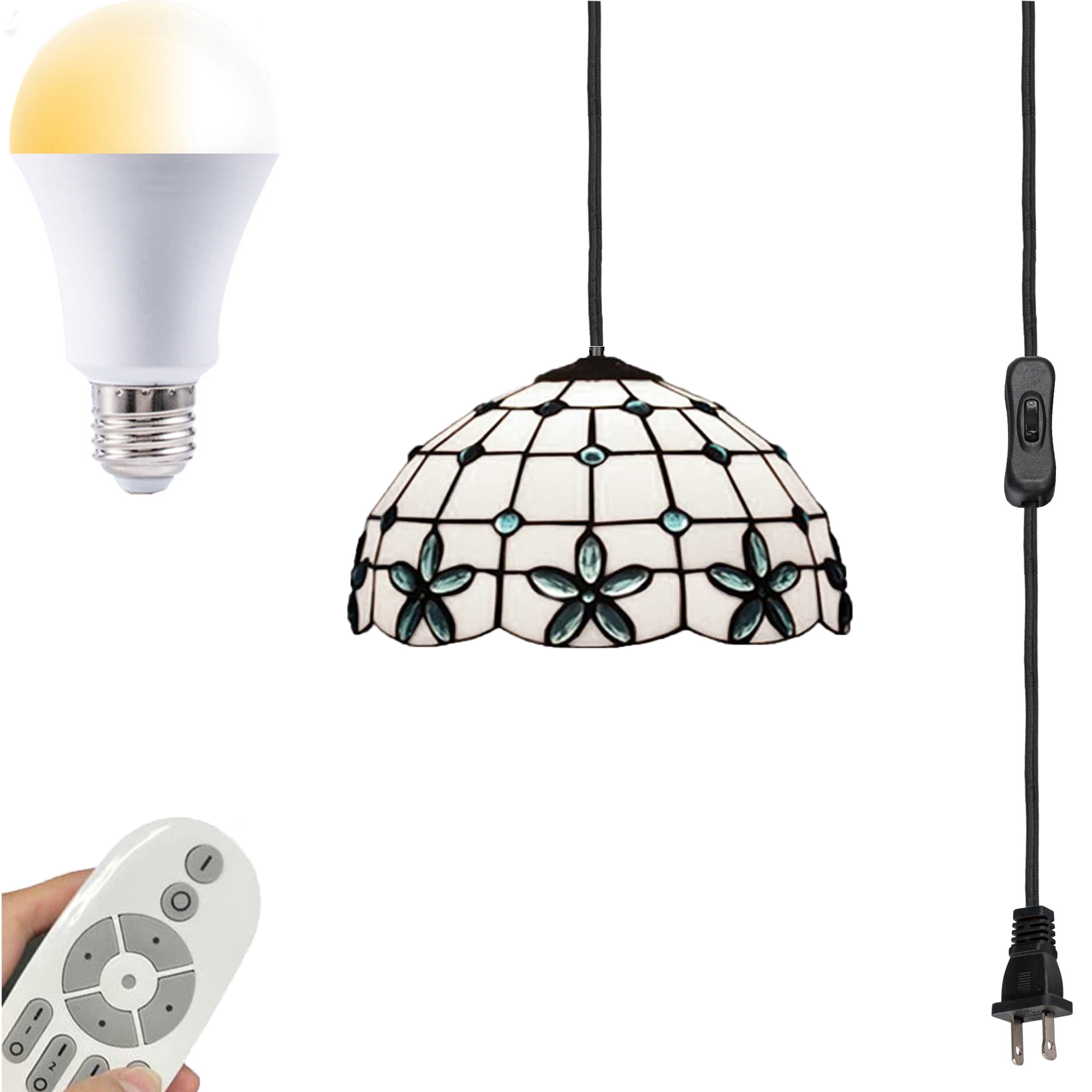 FSLiving Remote Control Pendant Light Perfect Vintage Swag Chandelie ...