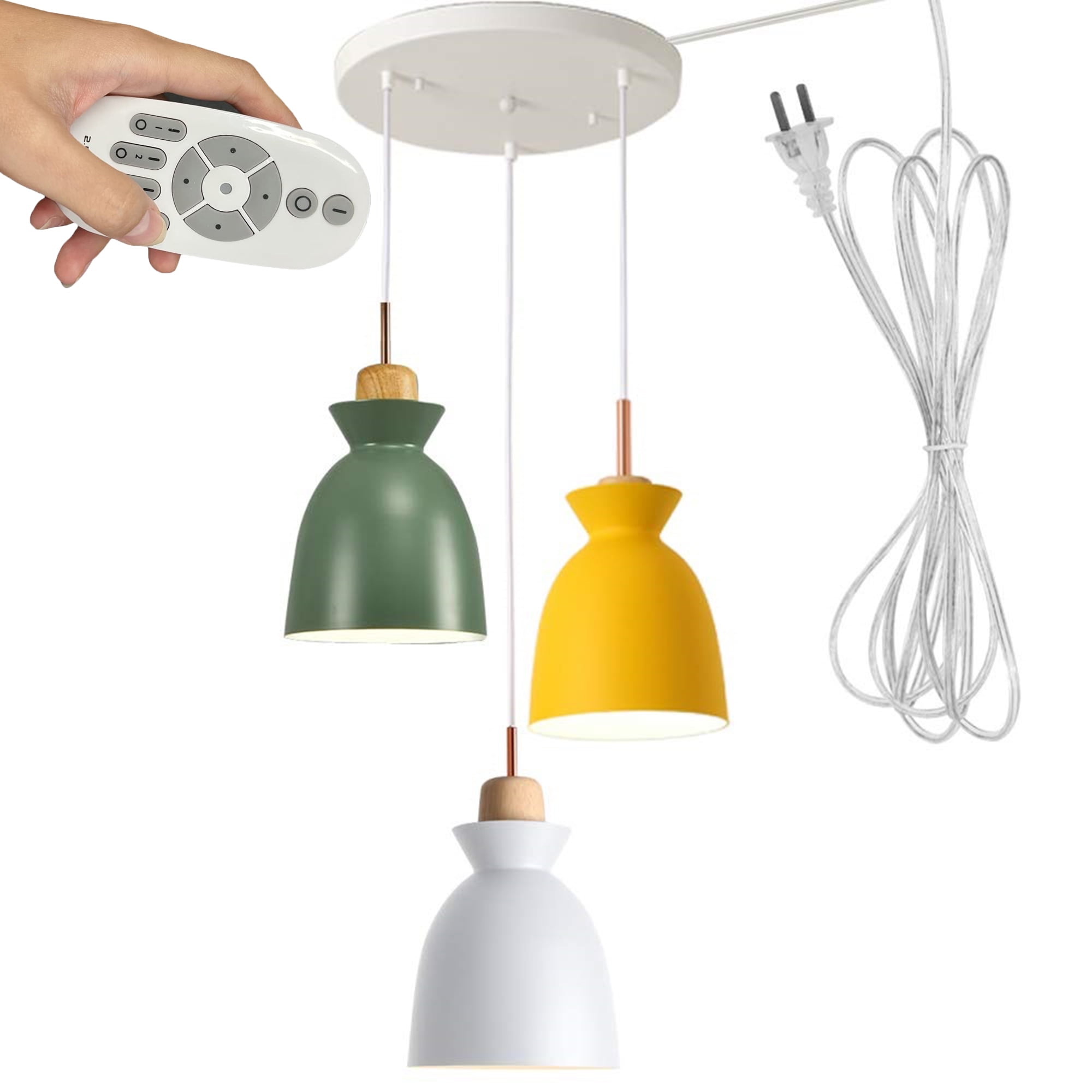 FSLiving Remote Control Pendant Lighting Fixtures Color Changing and ...