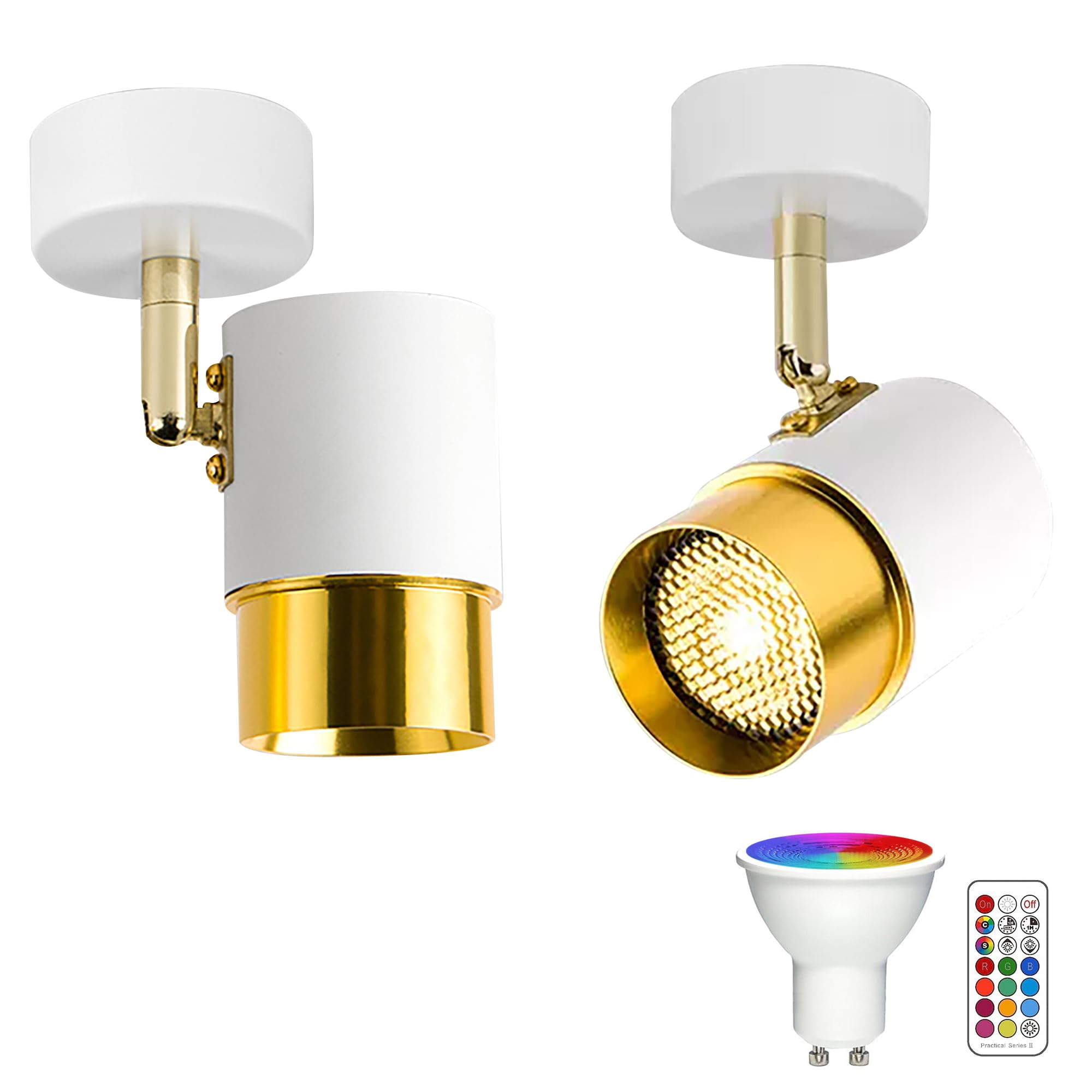 FSLiving Remote Control Track Lamp Flexibly Rotatable Light Head Close ...