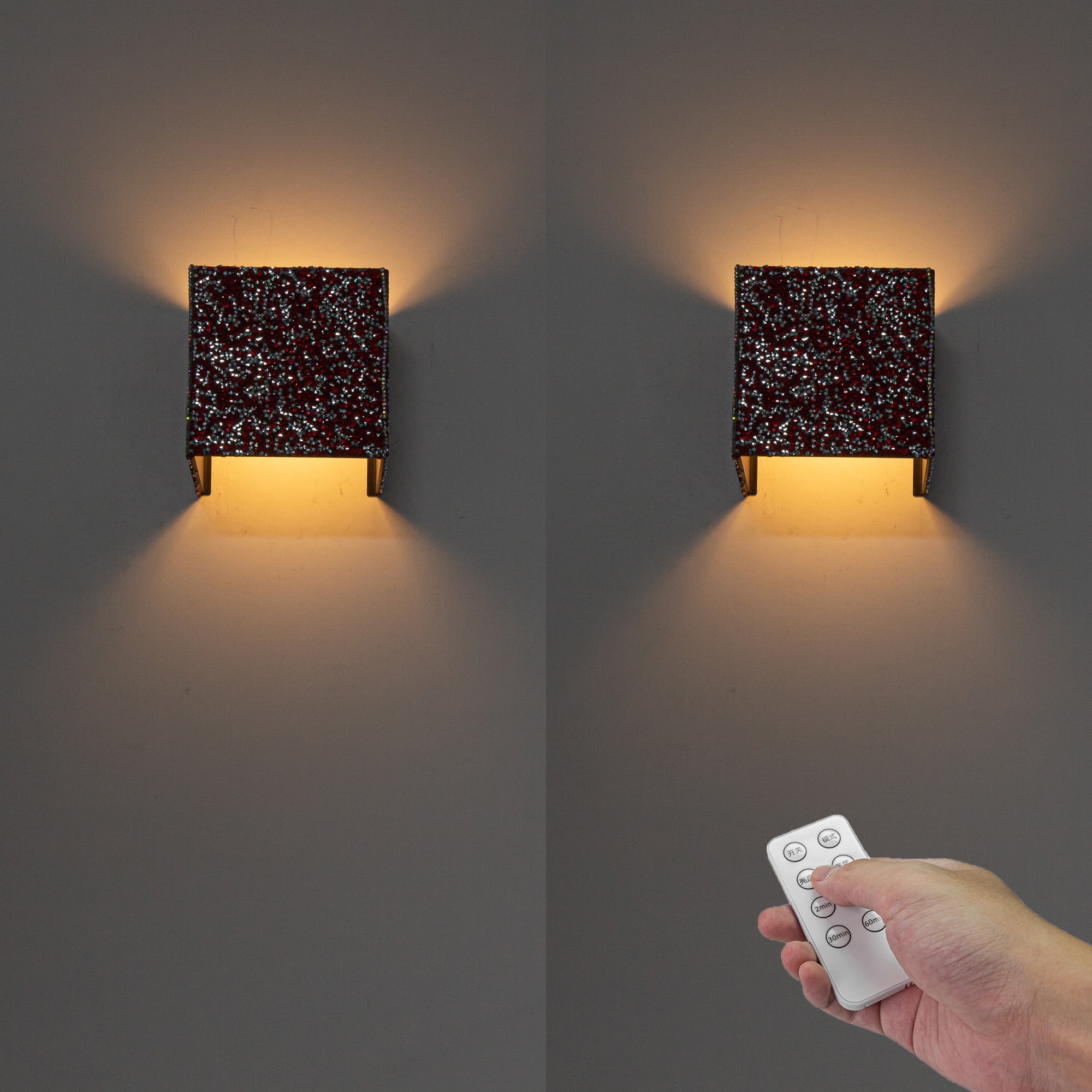 FSLiving Remote Control Up & Down Wall Sconces with Battery Operated ...