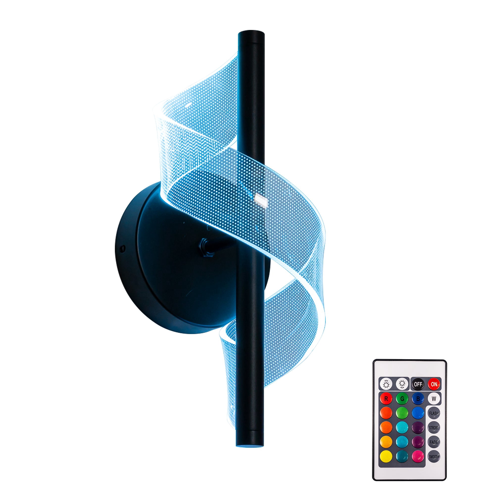 FSLiving Remote Control Wall Sconces Battery Operated RGB Model ...