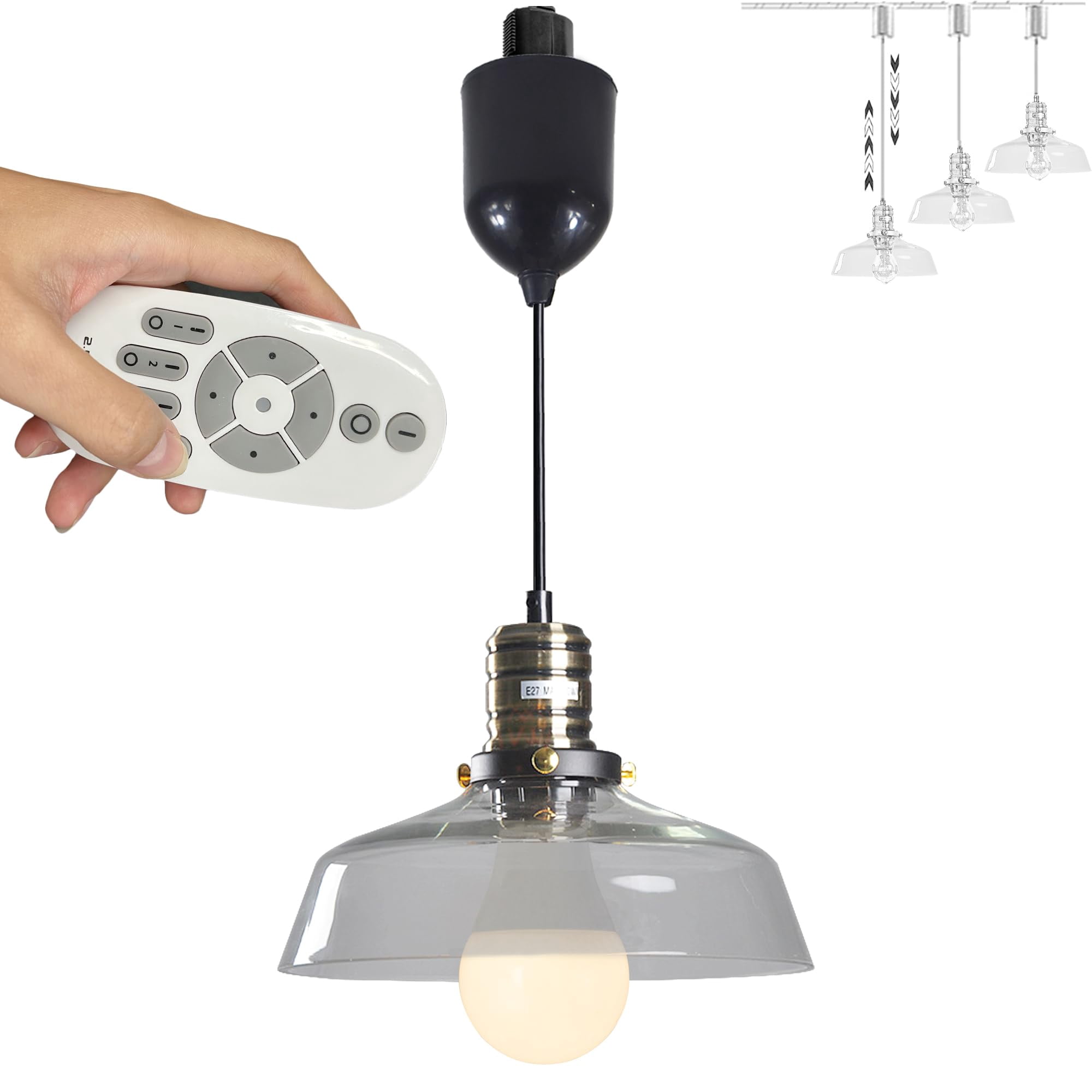 FSLiving Retractable Lift Droplight H-Type Track Light Transparency ...