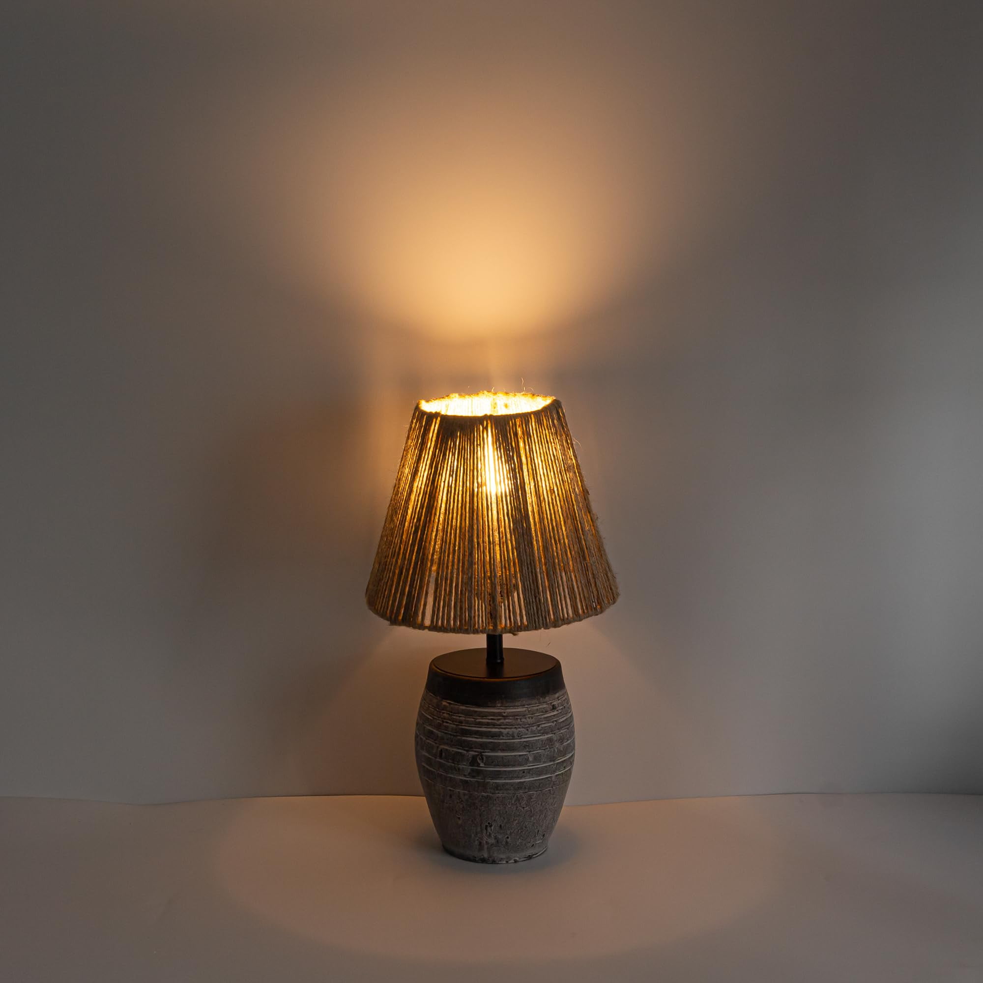FSLiving Rustic Terracotta Ceramic Pot Natural Rattan Braiding Mushroom ...