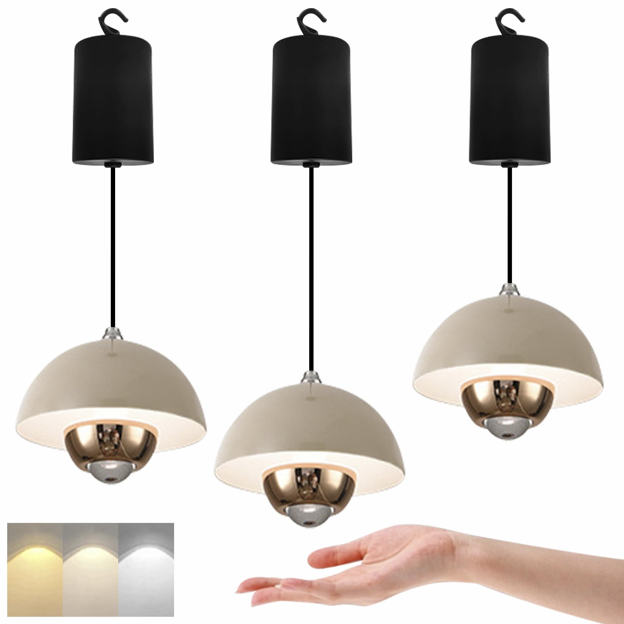 FSLiving Semi Flush Mount with 12W COB LED Hand-Sweep Control Hanging ...