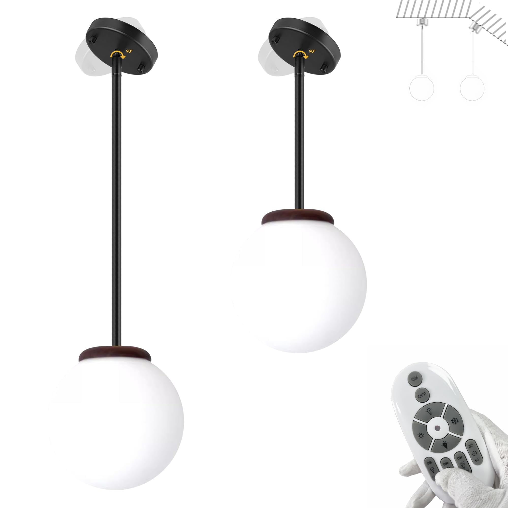 FSLiving Semi Flush Mount Ceiling Hallway Light with Gimbaled Head ...