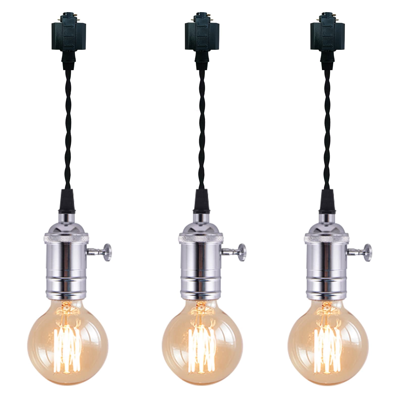 FSLiving Silver E26 Socket with Switch Retro Classic Design H-Type ...