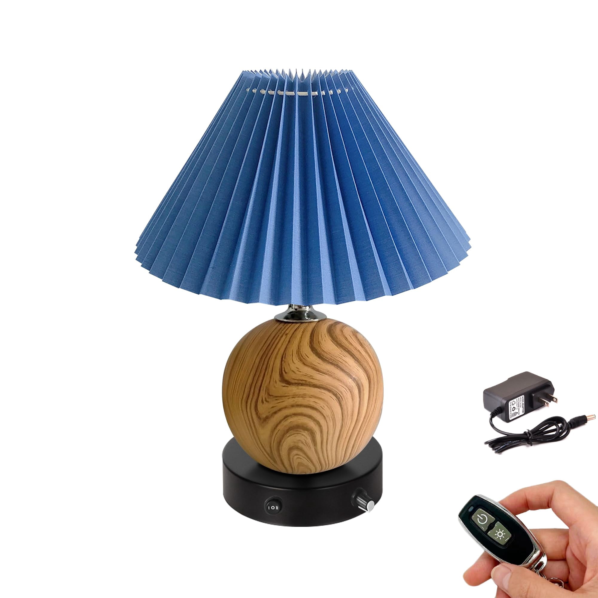 FSLiving Small Cute Ceramic Pot Table Lamp Cordless Battery Operated by ...