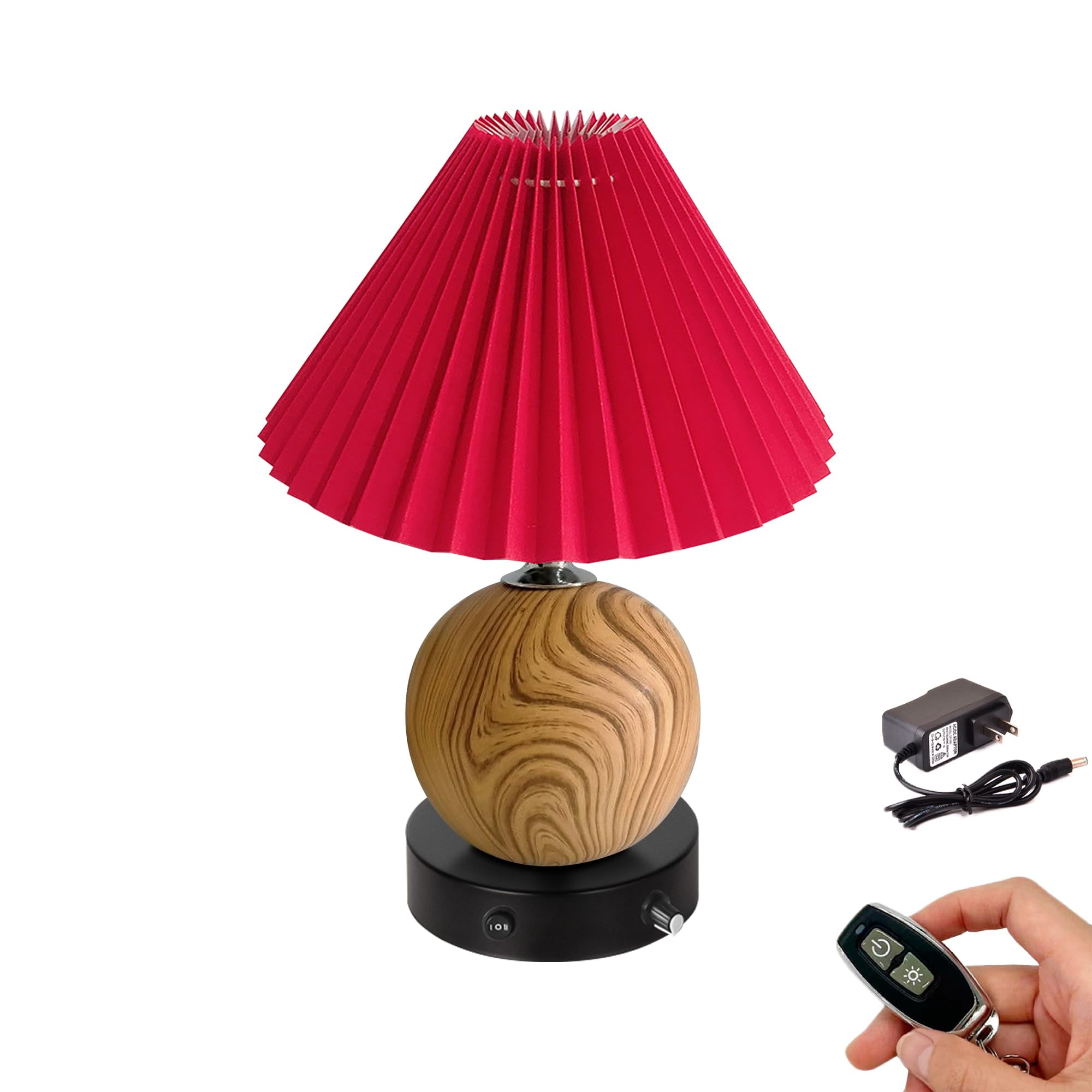 FSLiving Small Cute Ceramic Pot Table Lamp Cordless Battery Operated by ...