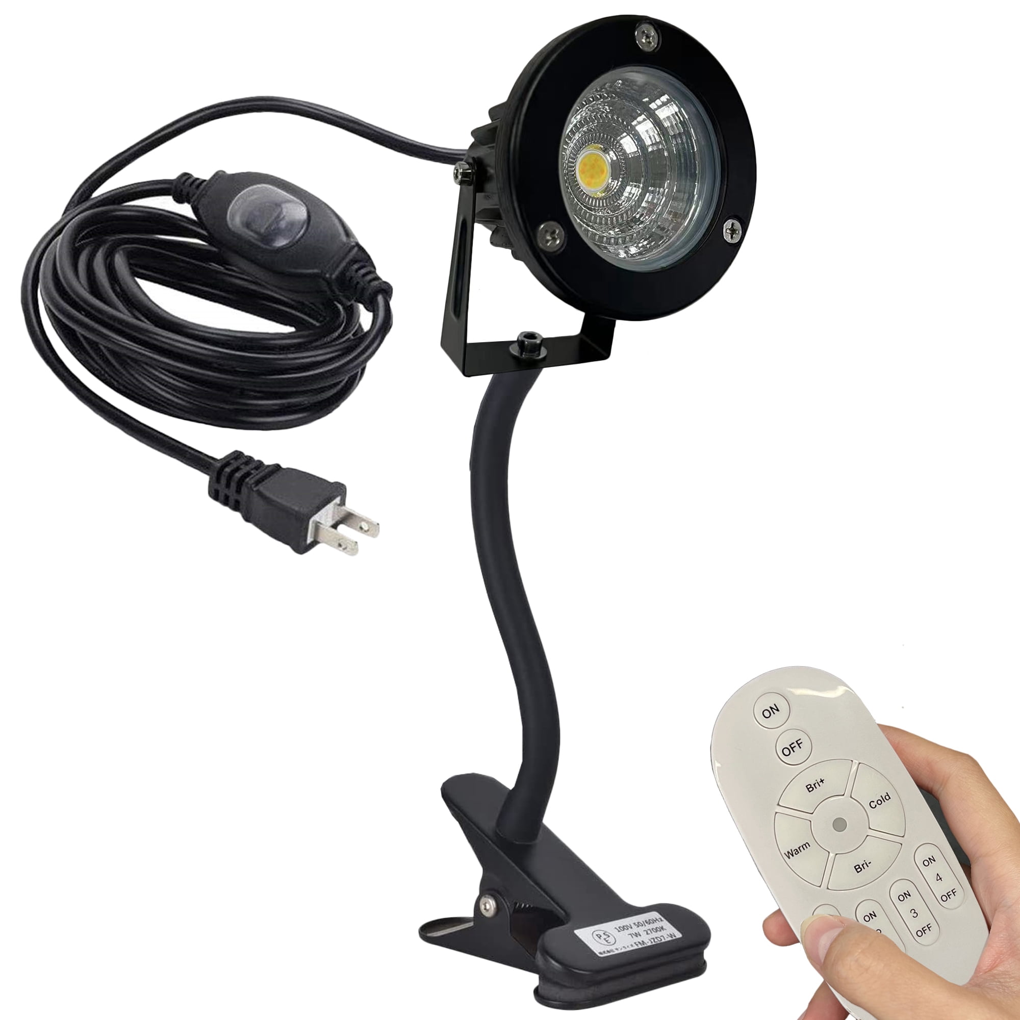 FSLiving 7W LED Remote Control Spotlight, Aluminum Clip, Indoor/Outdoor ...