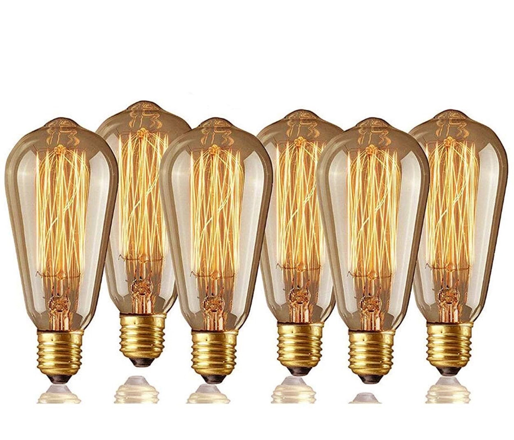 FSLiving Squirrel Cage Vintage 60W Edison Bulb Dimmable Filament ...