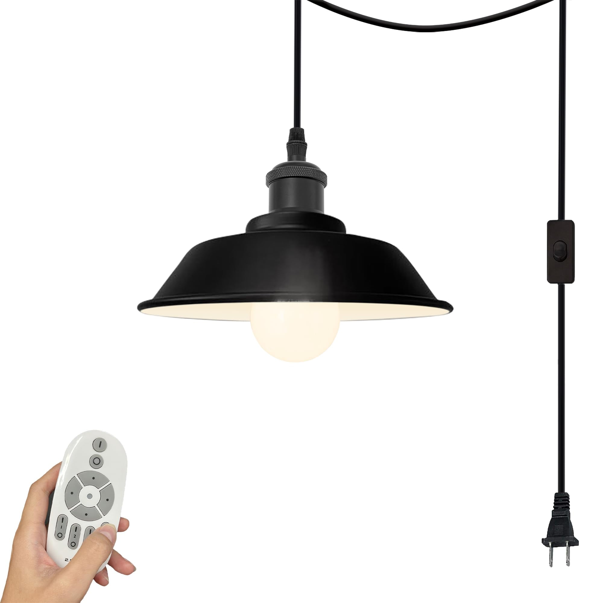 FSLiving Stepless Dimming & Color Changing Hanging Swag Lamp NO Wiring ...