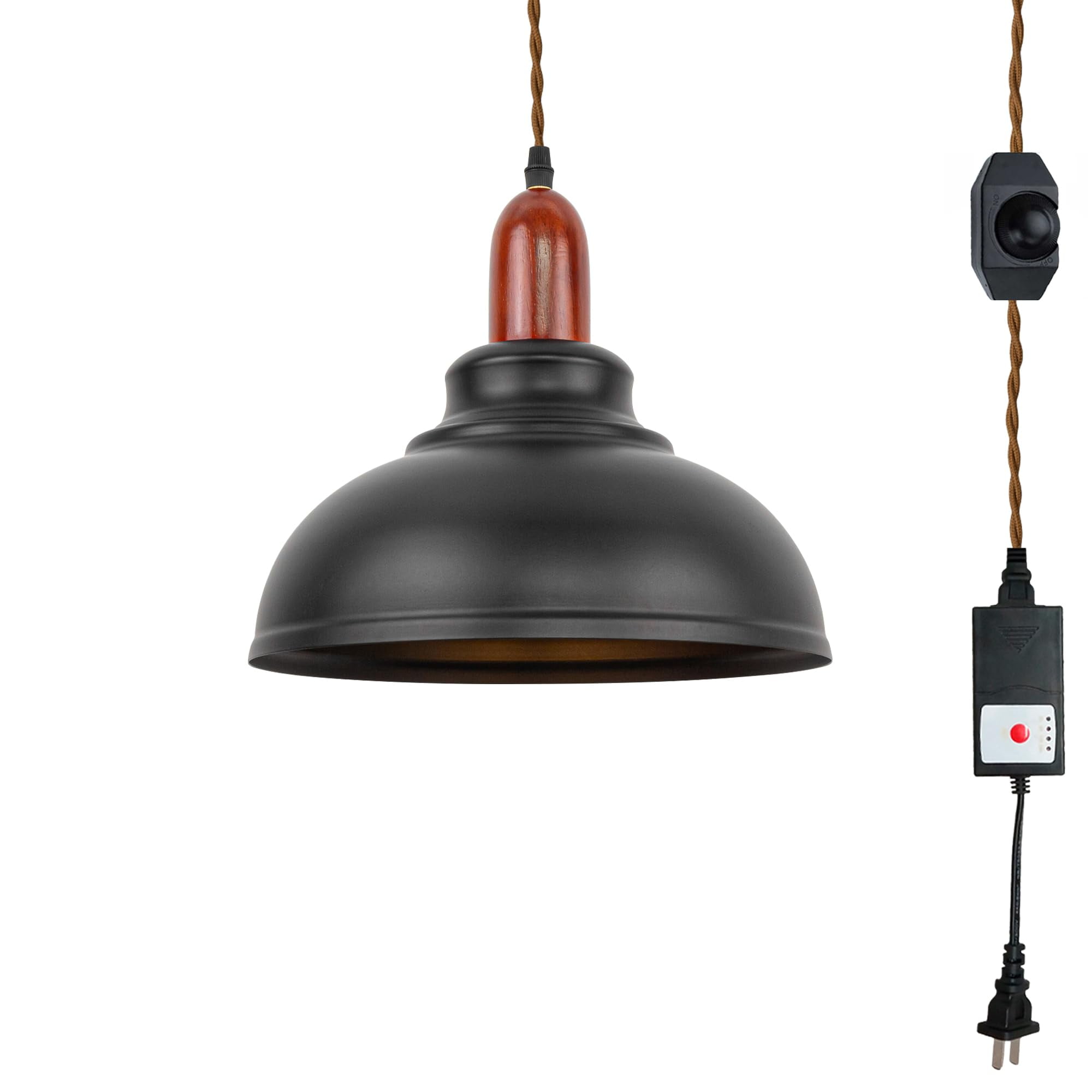 FSLiving Swag Pendant Light, 15ft Plug-in Dimmer Cord, Smart Plug Timer ...