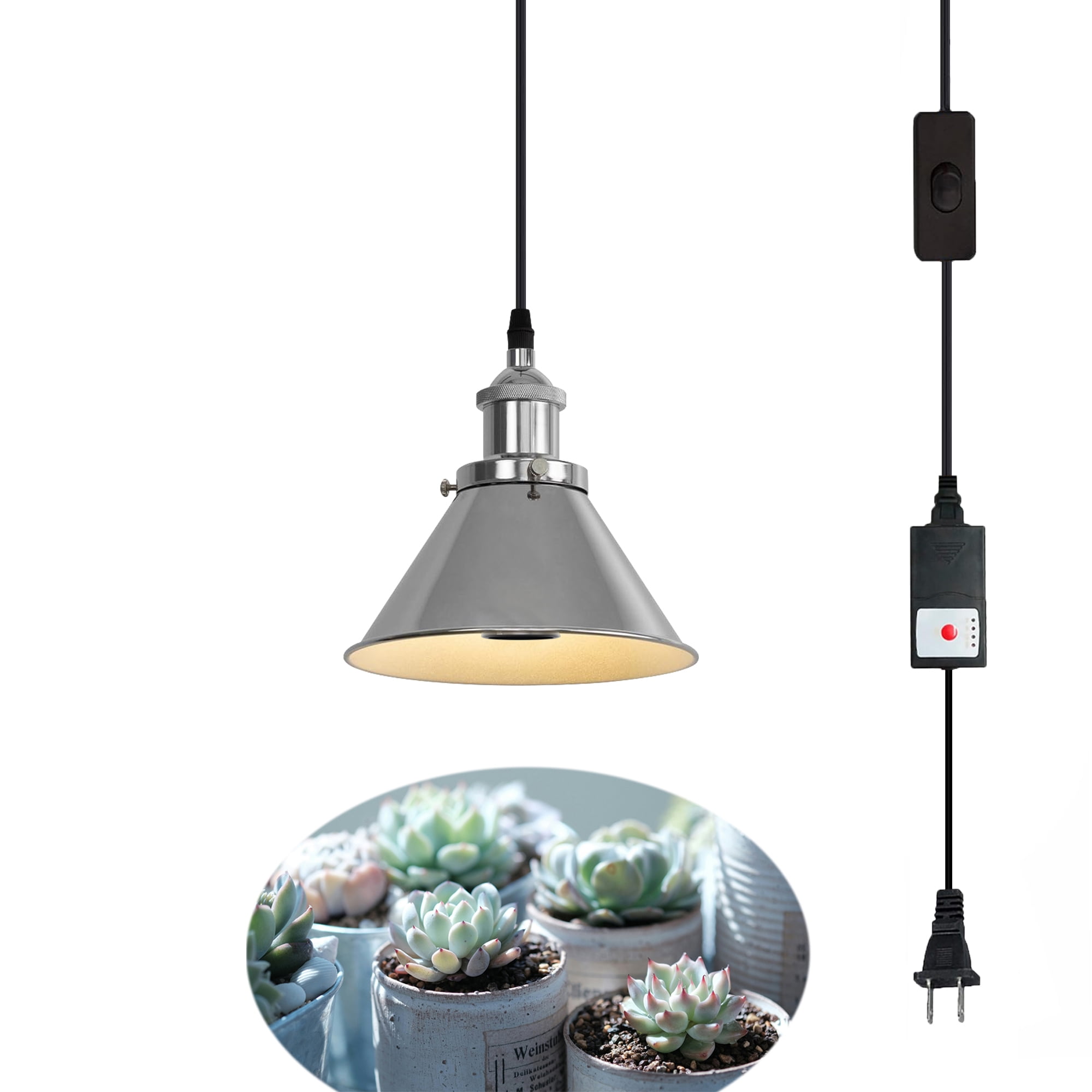 FSLiving Timer Hanging Grow Light for Indoor Plant Full Specturm,15ft ...