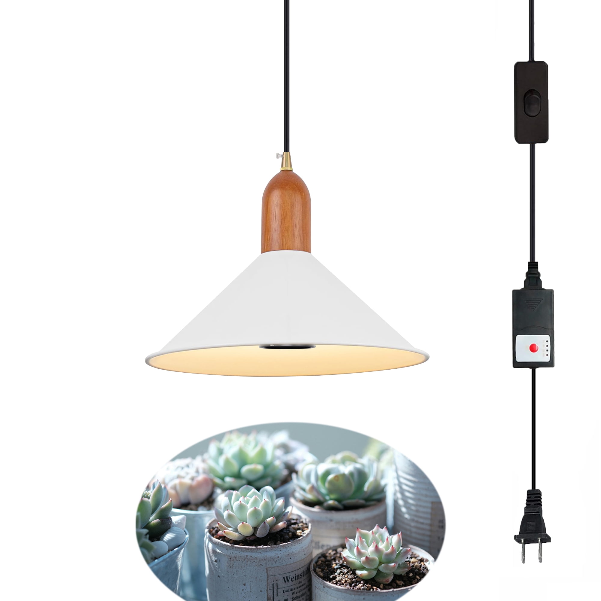 FSLiving Timer Hanging Grow Light for Indoor Plant Full Specturm,Plug ...