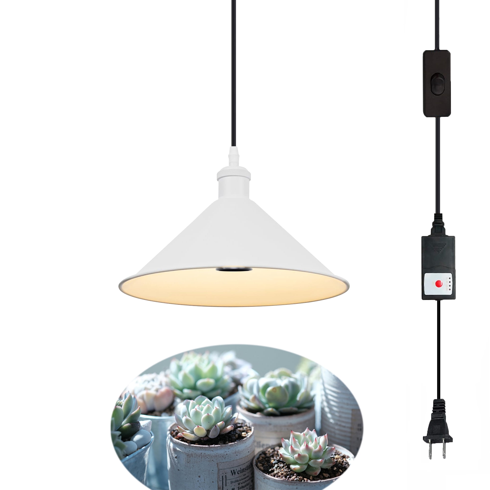 FSLiving Timer Hanging Grow Light for Indoor Plant Full Specturm, Plug ...