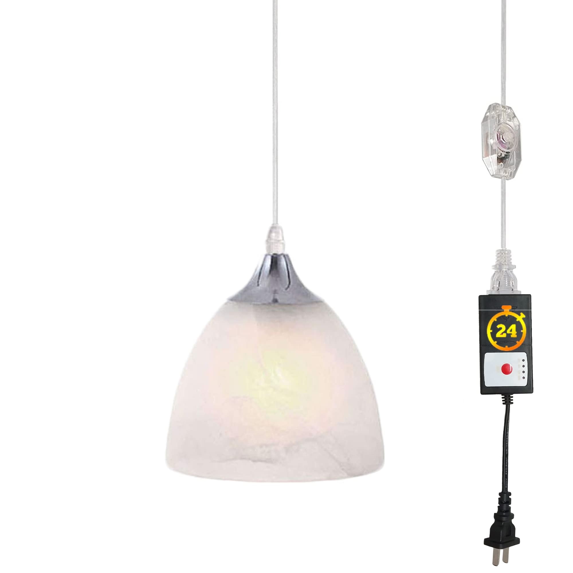 FSLiving Timer Pendant Light with 15ft Dimmer Switch Insert and Smart ...