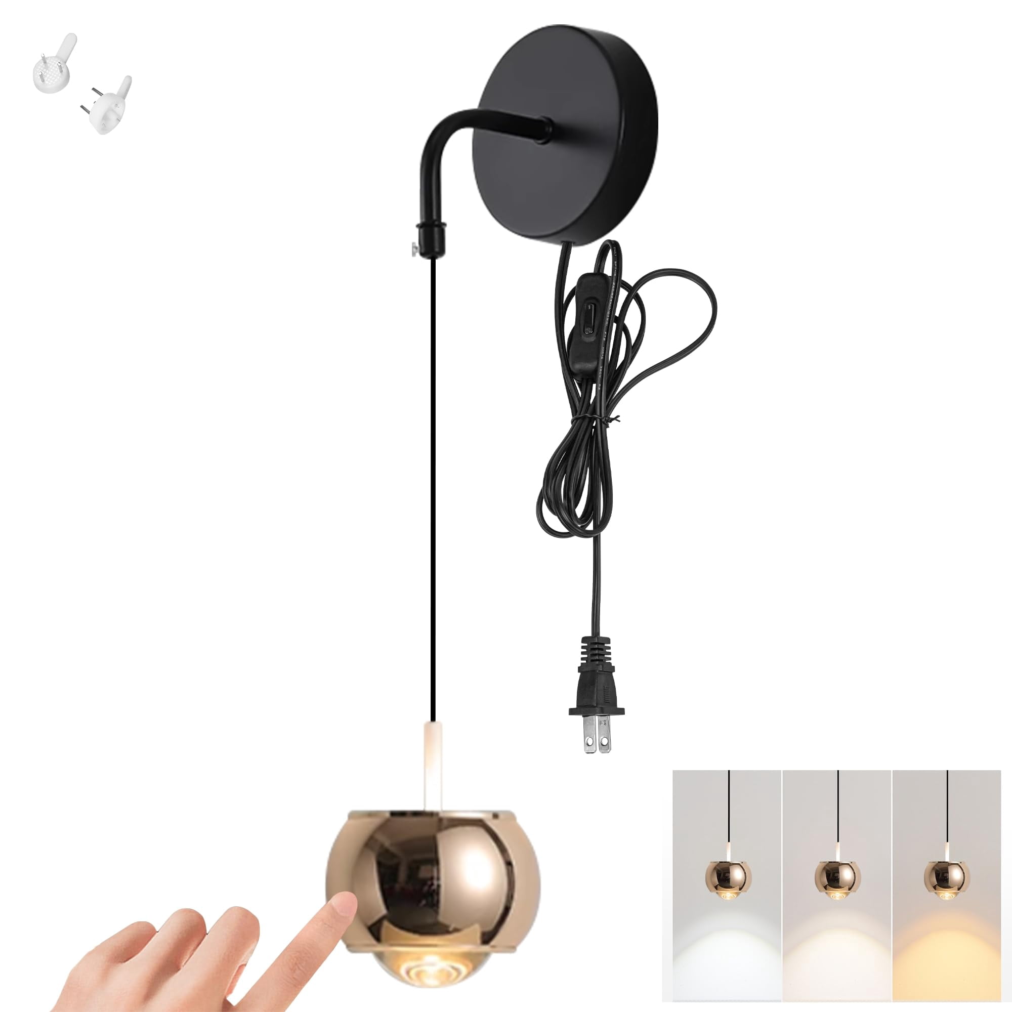 FSLiving Touch Dimmer Accent Downlight 3 Colors Semicircle Decorative ...