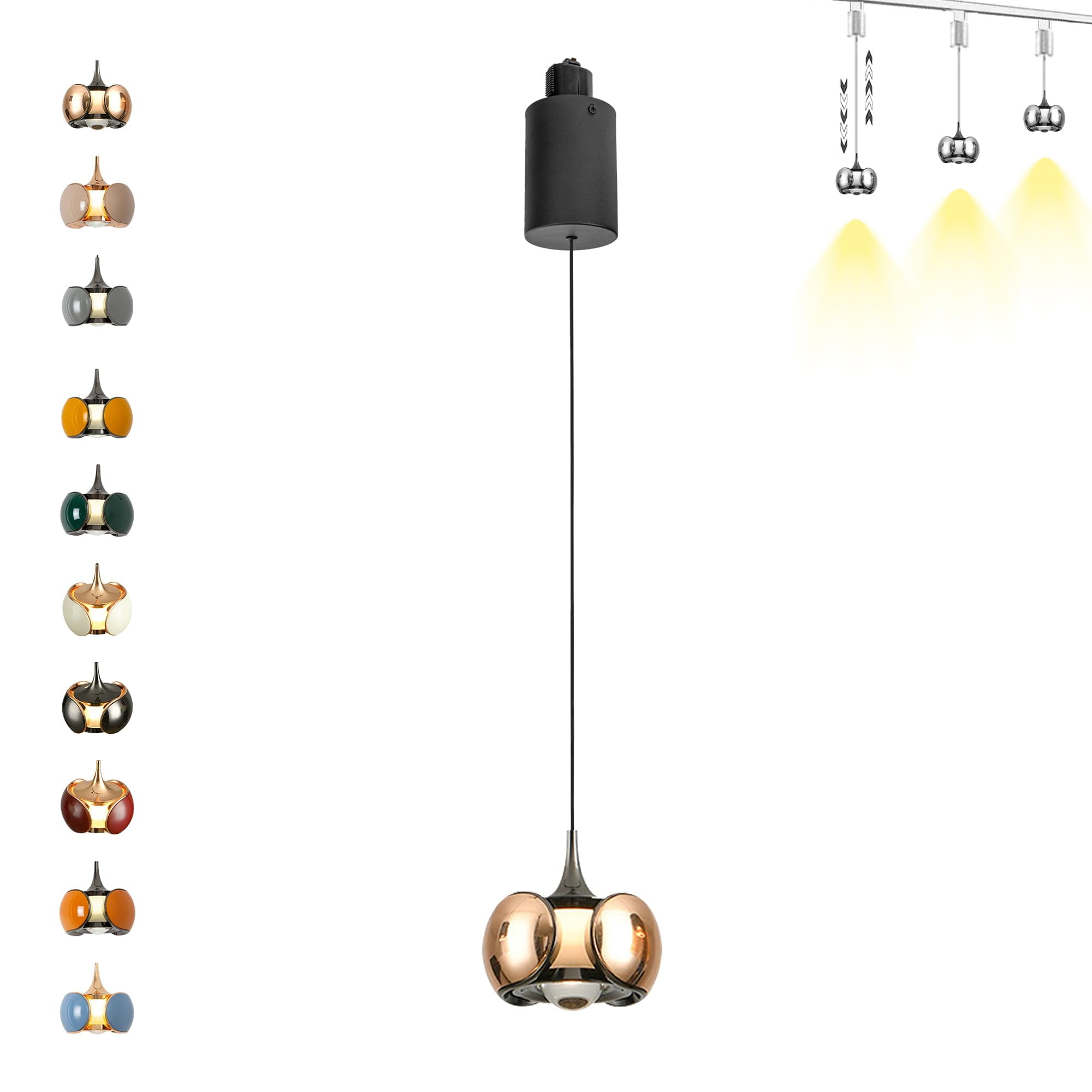 FSLiving Track Light Pendants 5W Adjustable Levitate J-Type Retractable ...