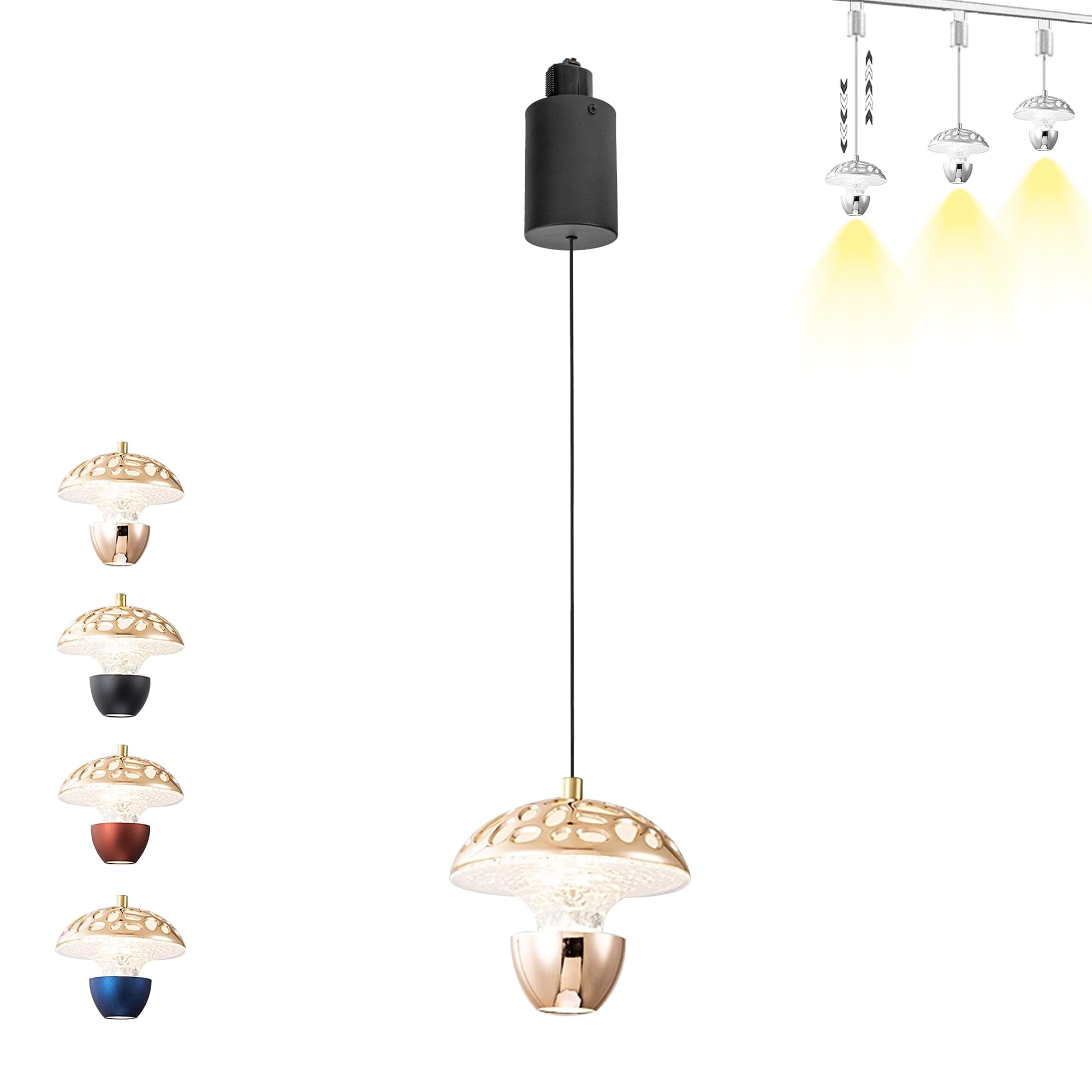 FSLiving Track Light Pendants 8W Adjustable Levitate J-Type Retractable ...