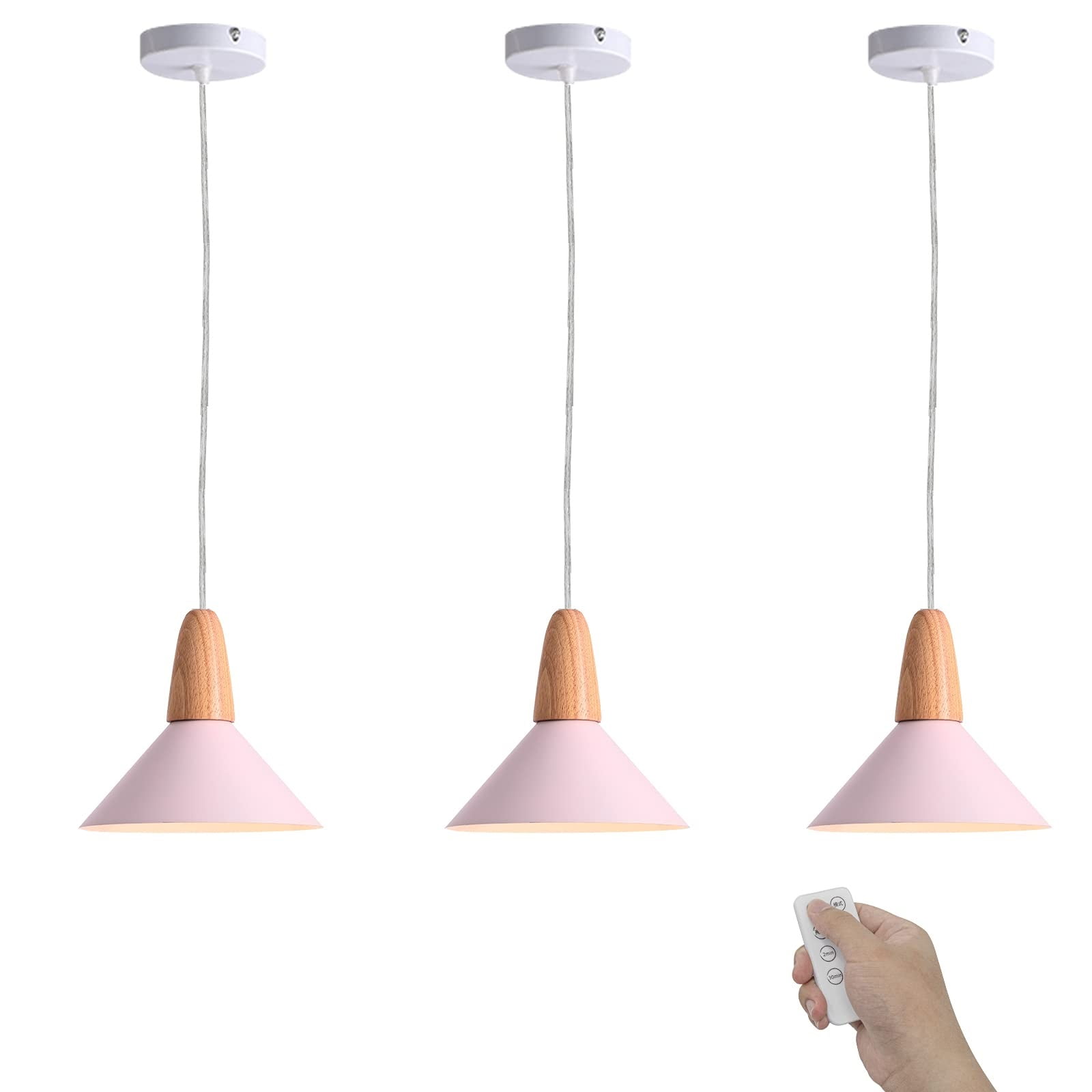 FSLiving USB Charging Dimmable Cordless Remote Control Battery LED ...