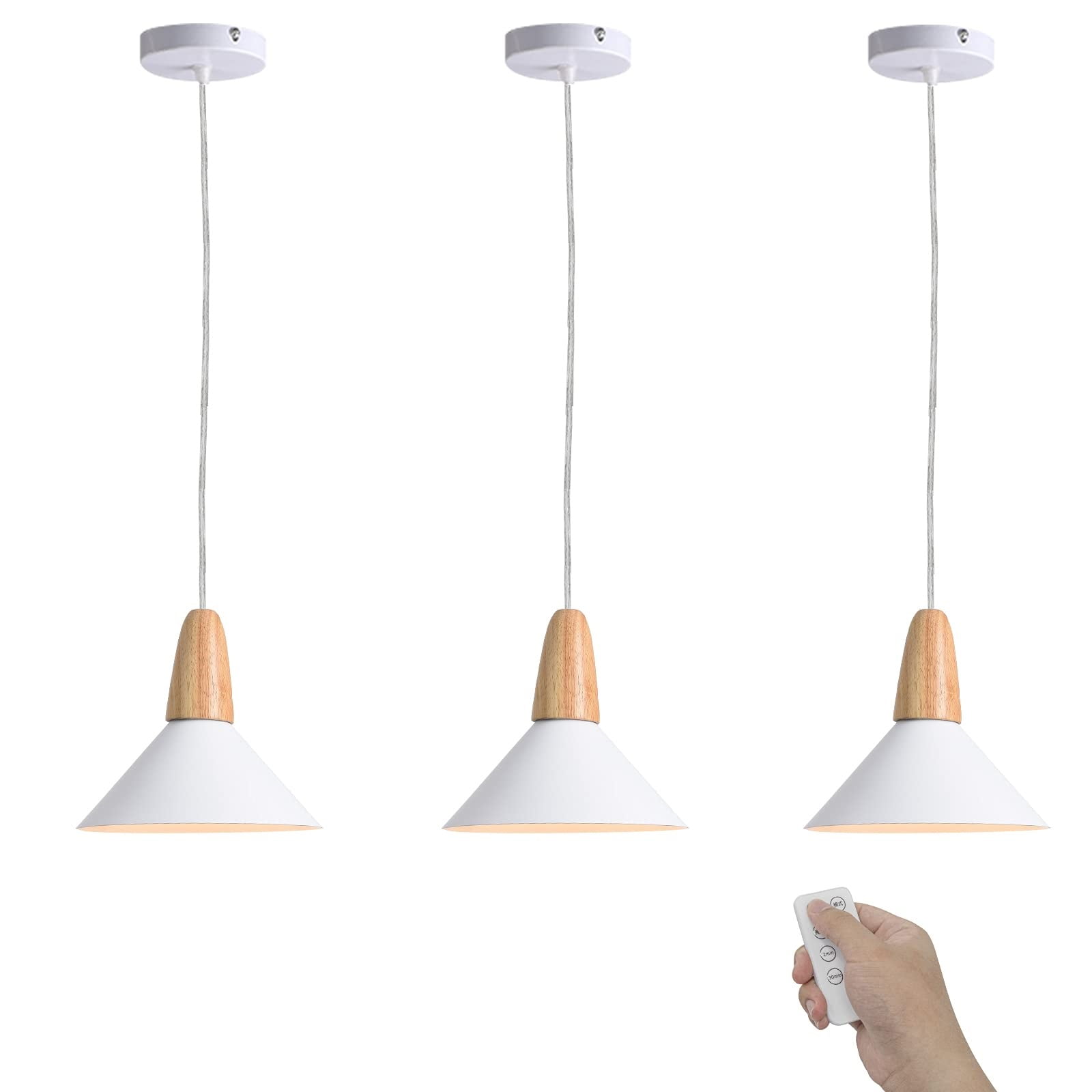 FSLiving USB Charging Dimmable Cordless Remote Control Battery LED ...