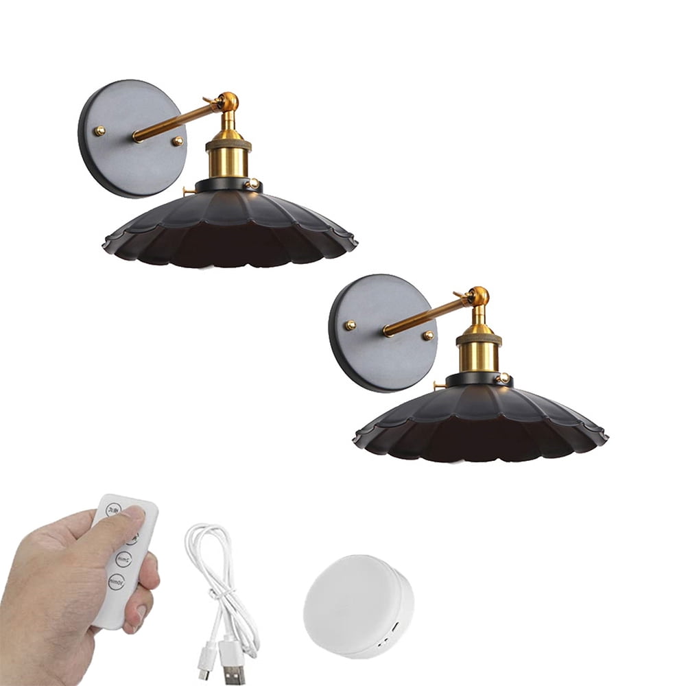 FSLiving USB Charging Dimmable Cordless Remote Control Battery LED Wall ...