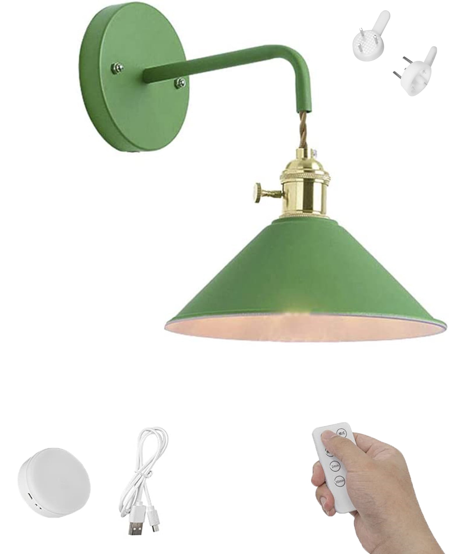 FSLiving USB Charging Dimmable Cordless Remote Control Battery LED Wall ...