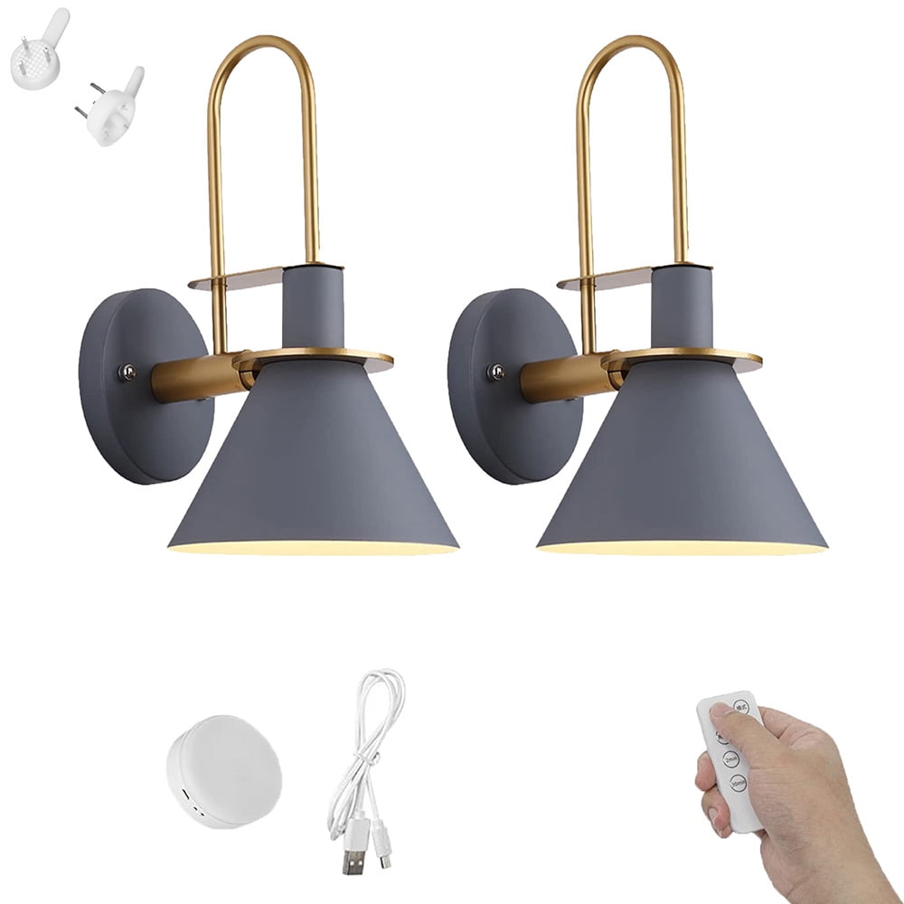 FSLiving USB Charging Dimmable Cordless Remote Control Battery LED Wall ...