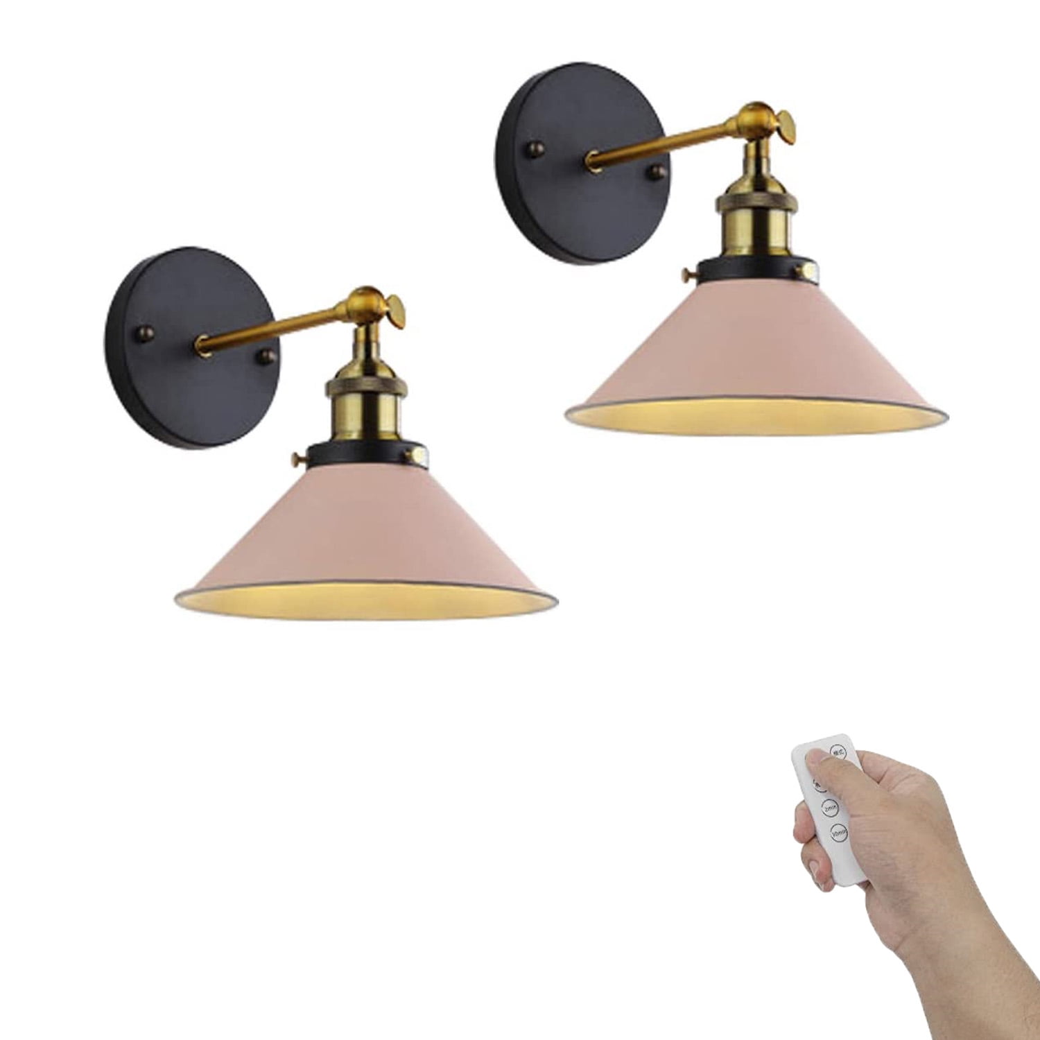 FSLiving USB Charging Dimmable Cordless Remote Control Battery LED Wall ...