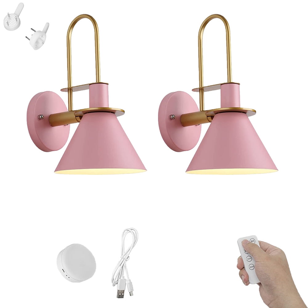 FSLiving USB Charging Dimmable Cordless Remote Control Battery LED Wall ...