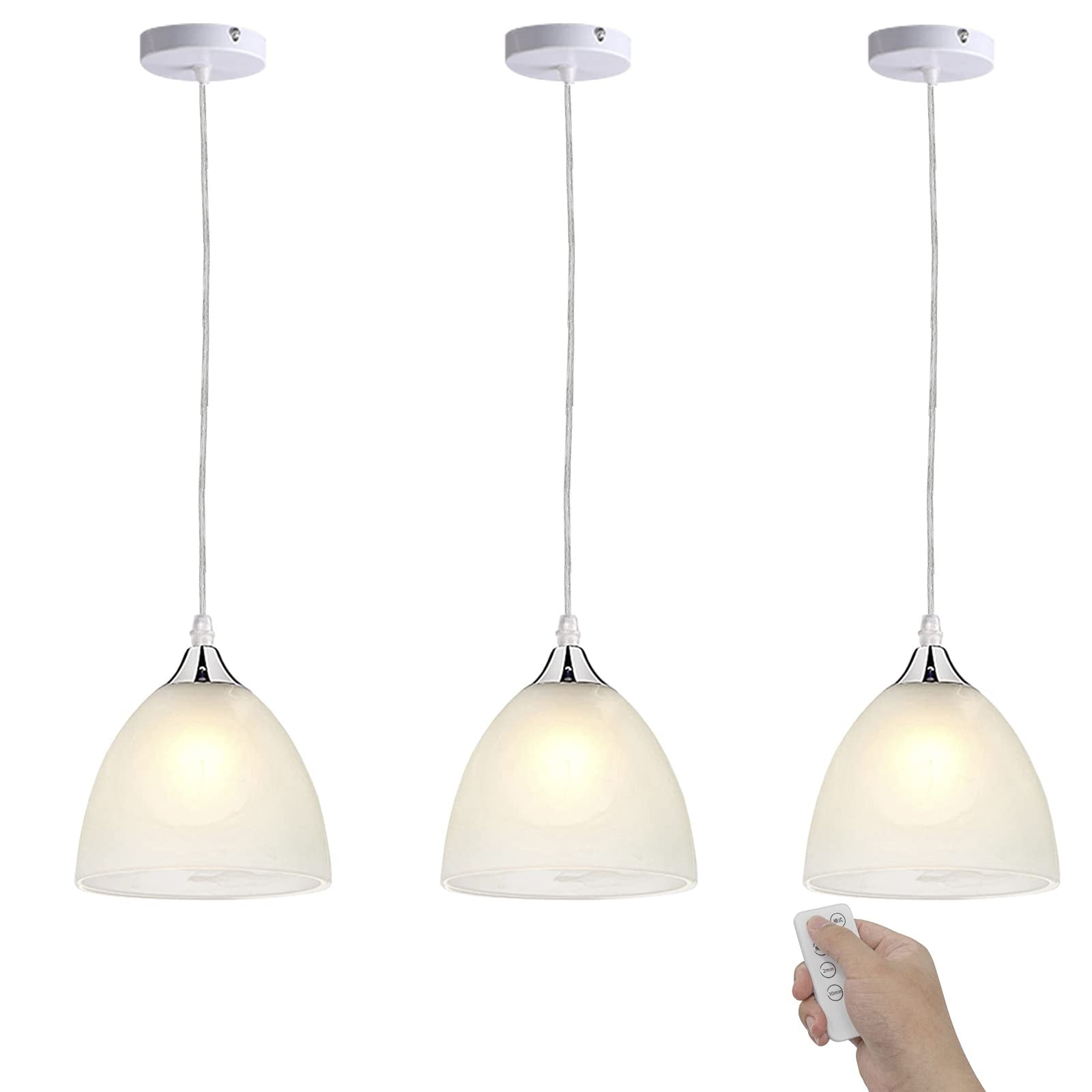 FSLiving USB Charging Dimmable No Wire Remote Control Battery LED Low ...
