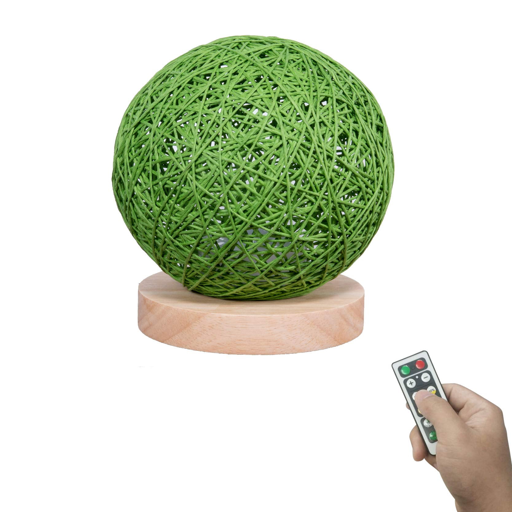 FSLiving Vintage Cordless Battery Run Remote Control Table Lamp Green ...