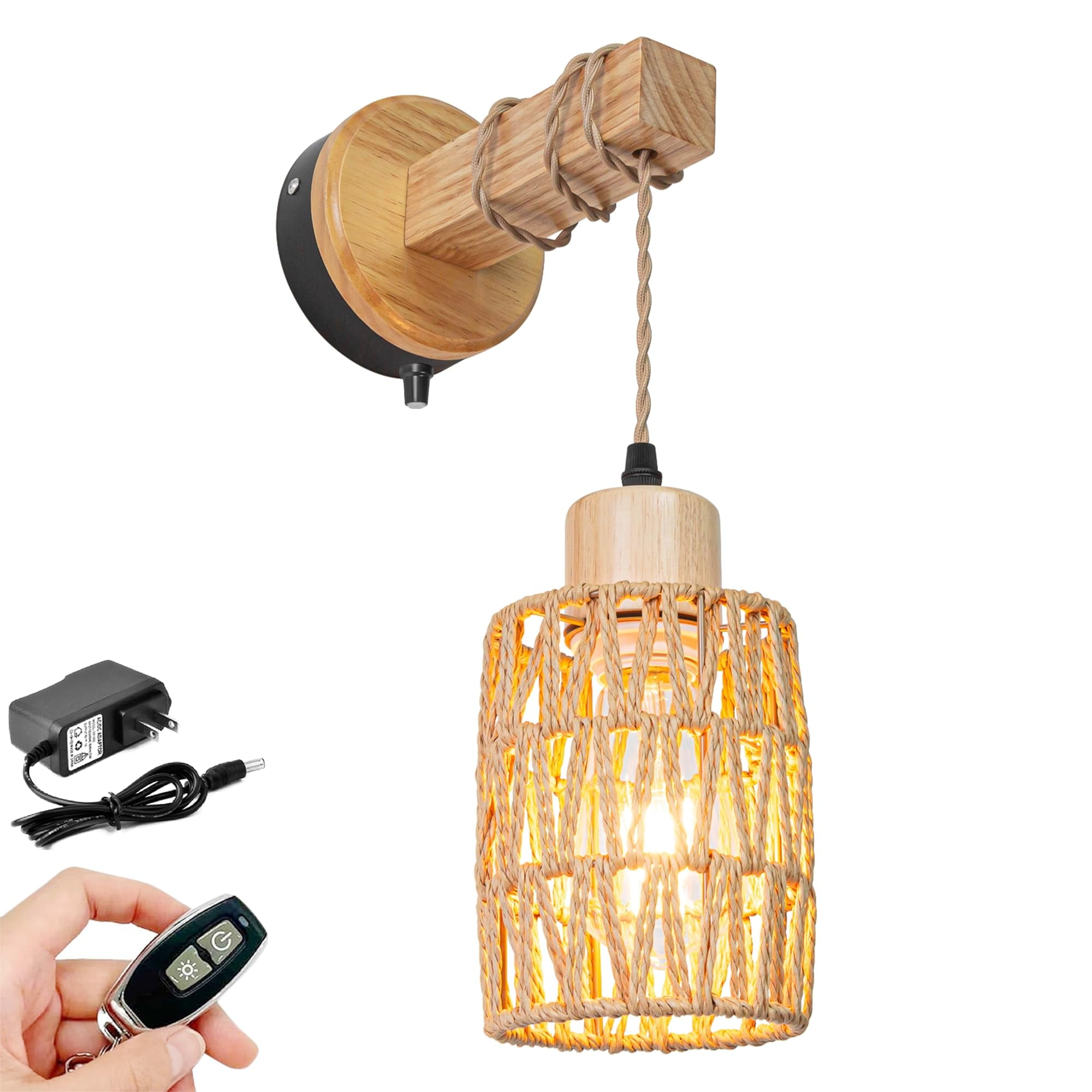 FSLiving Wall Sconce Rechargeable Battery Operated with Remote Control ...