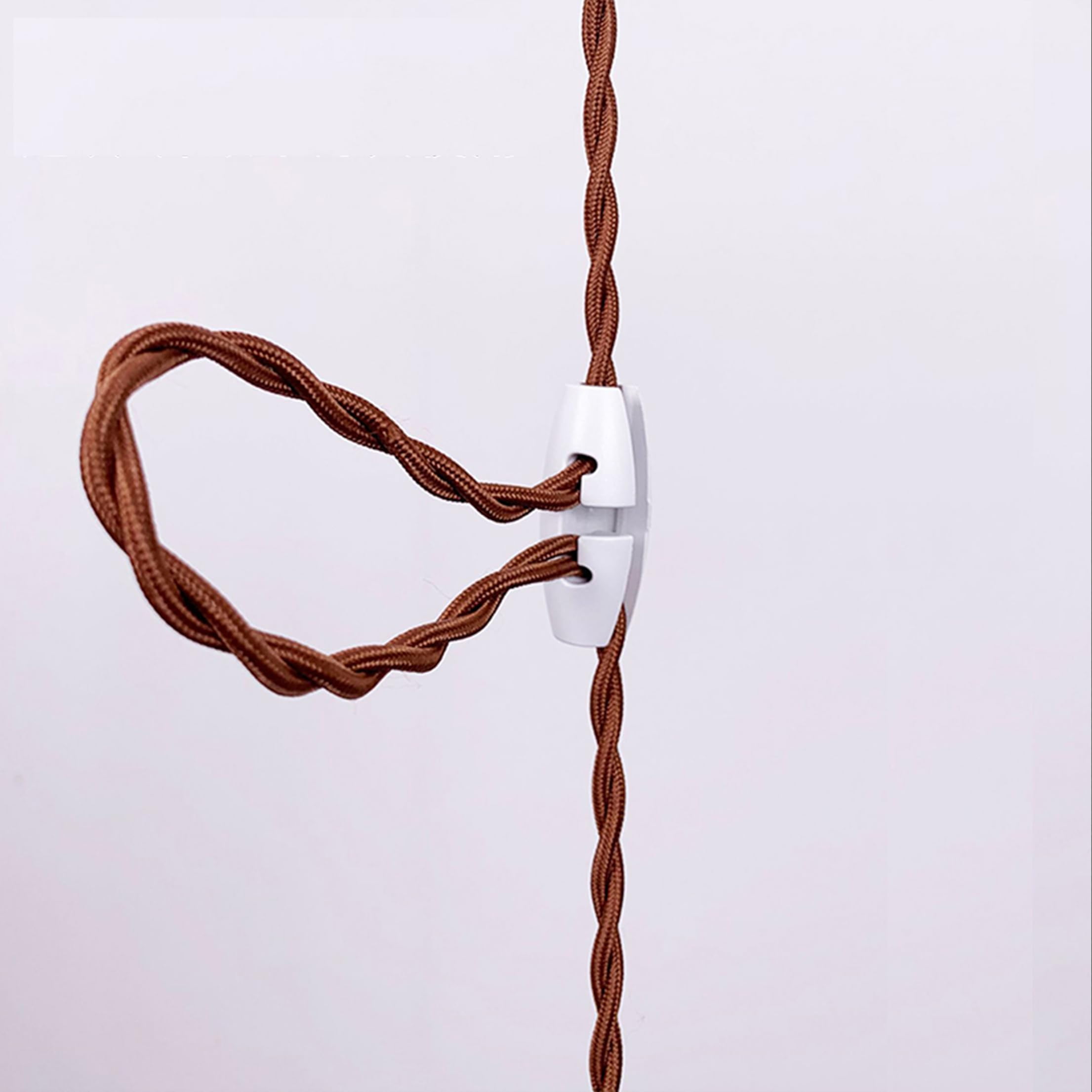 FSLiving White Finished Cable Hook Regulator Art Lamp Cord Shortener ...