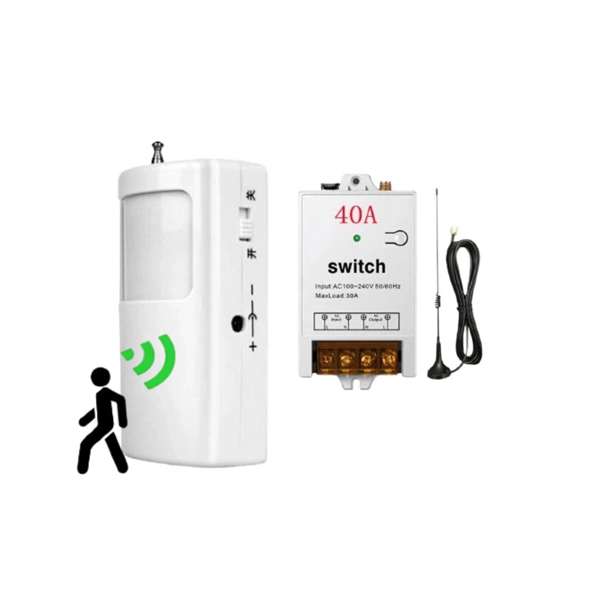 FSLiving Wireless Infrared Human Sensor Switch, AC80-260V 40A Long ...