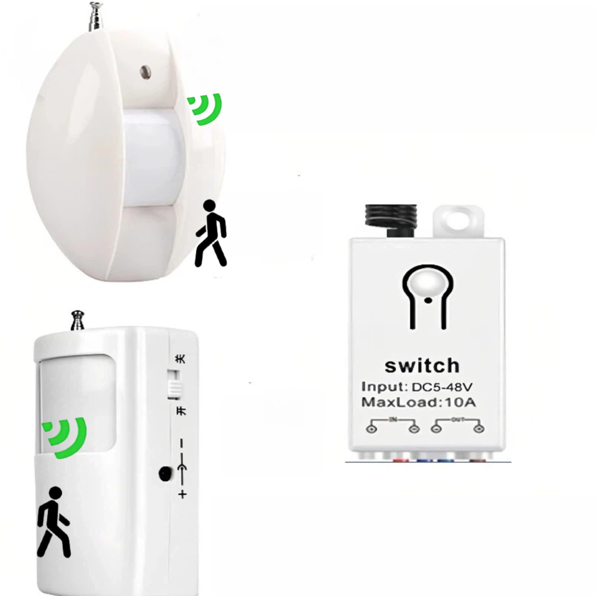 FSLiving Wireless Presence Sensor Kit, Curtain + Wide-Range Dual ...