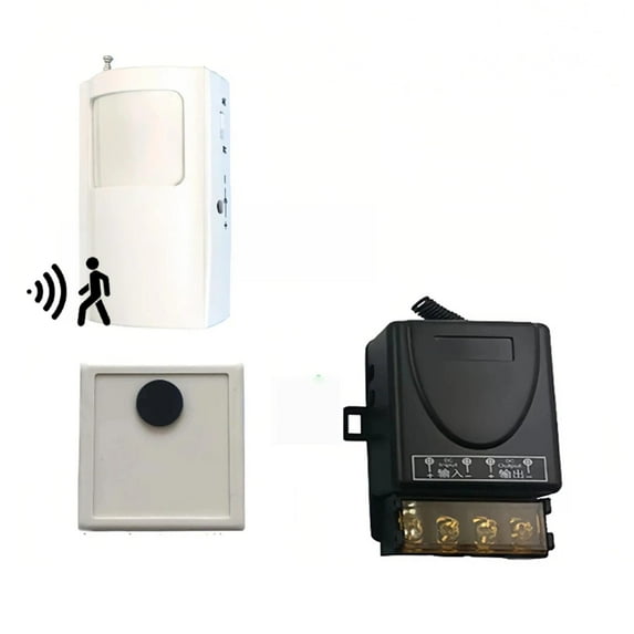 FSLiving Wireless Presence Sensor Kit, Linear Wide-Range with Dry Contact Receiver, DC12-24V ...
