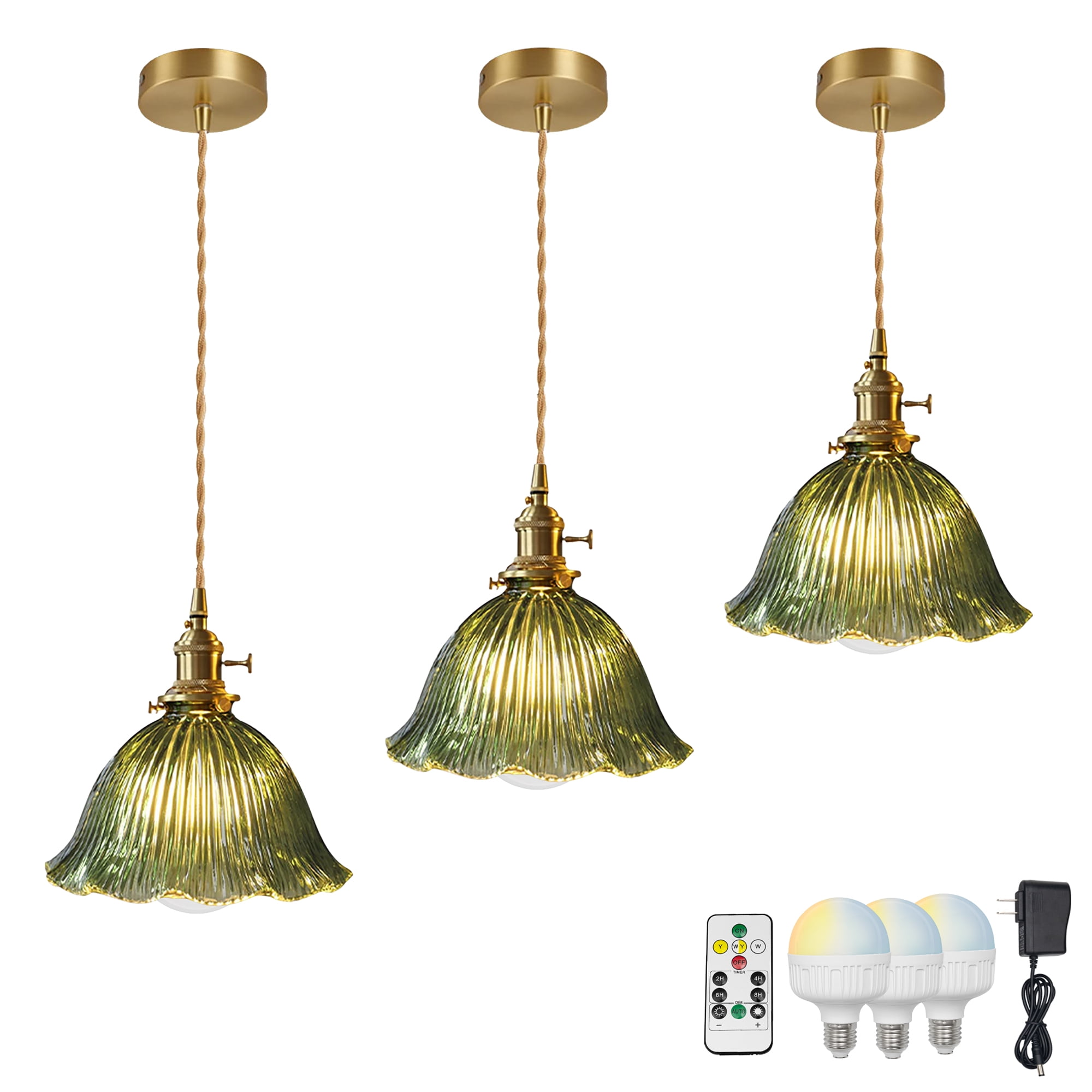 FSLiving No Wiring Needed Ceiling Light with Rechargeable Battery ...
