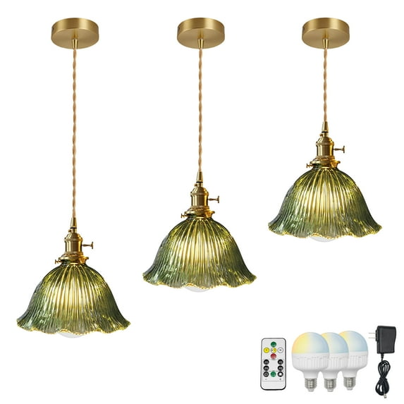FSLiving No Wiring Needed Ceiling Light with Rechargeable Battery ...