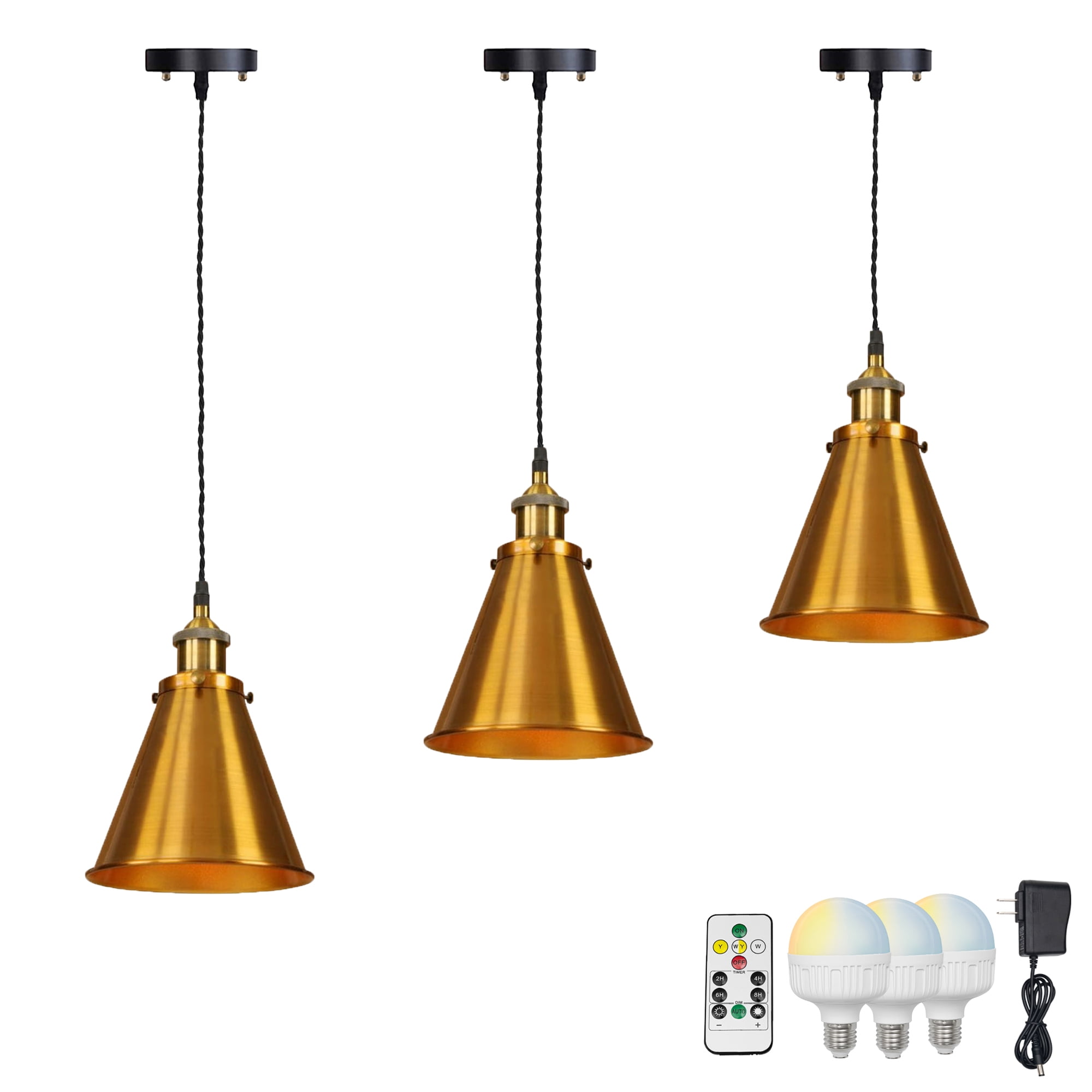 FSLiving No Wiring Needed Ceiling Light with Rechargeable Battery ...