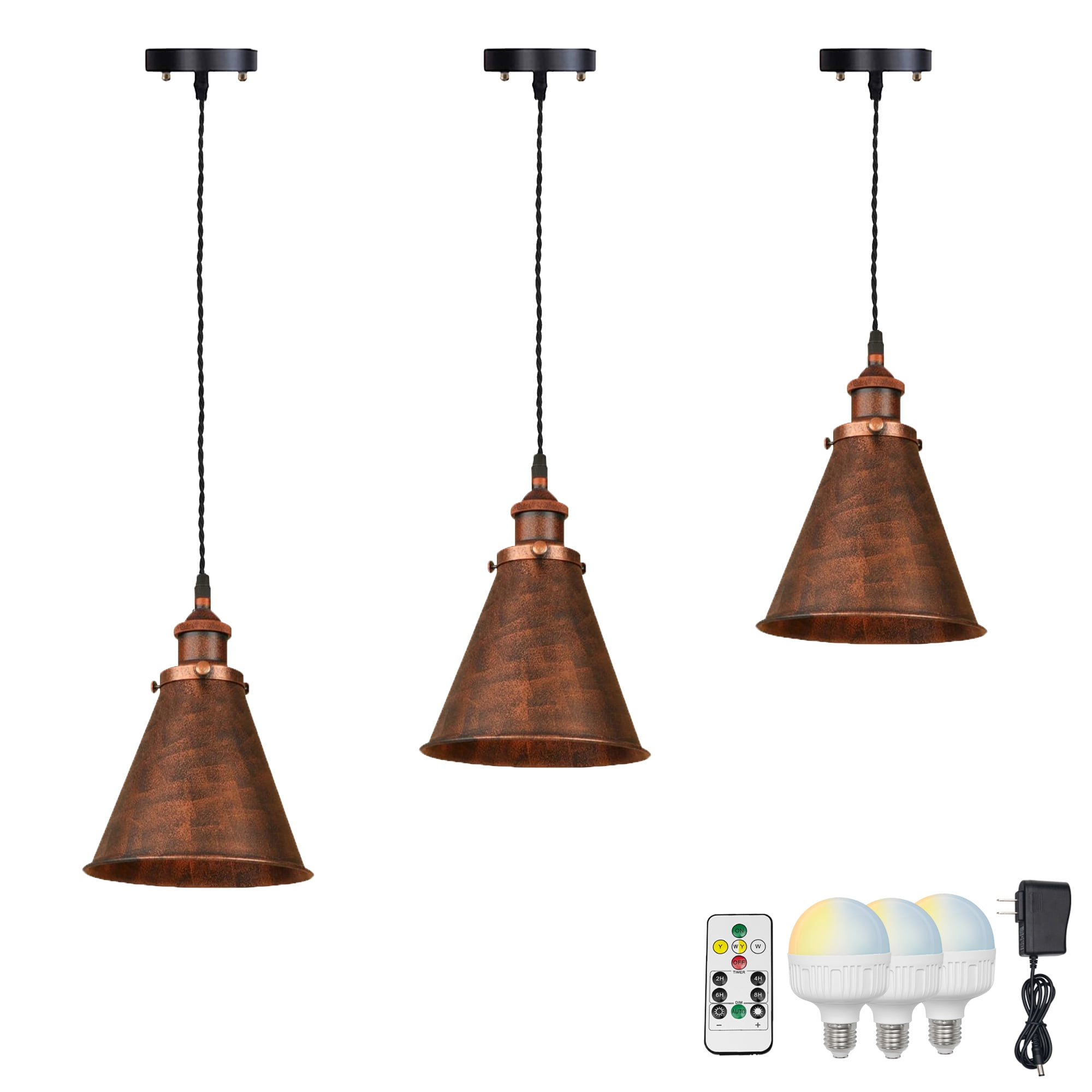 FSLiving No Wiring Needed Ceiling Light with Rechargeable Battery ...