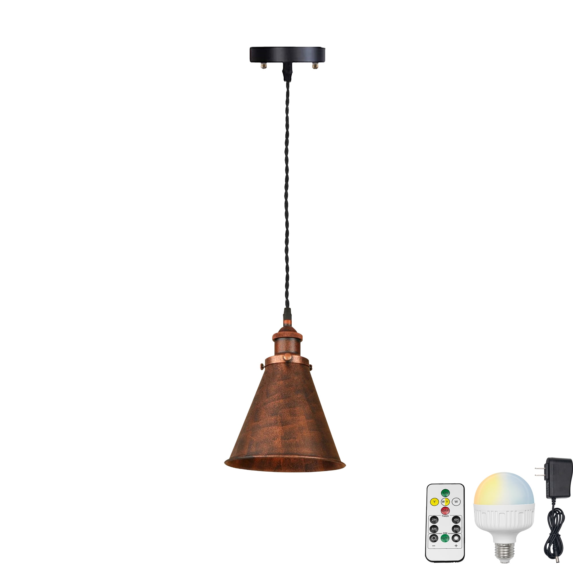 FSLiving No Wiring Needed Ceiling Light with Rechargeable Battery ...