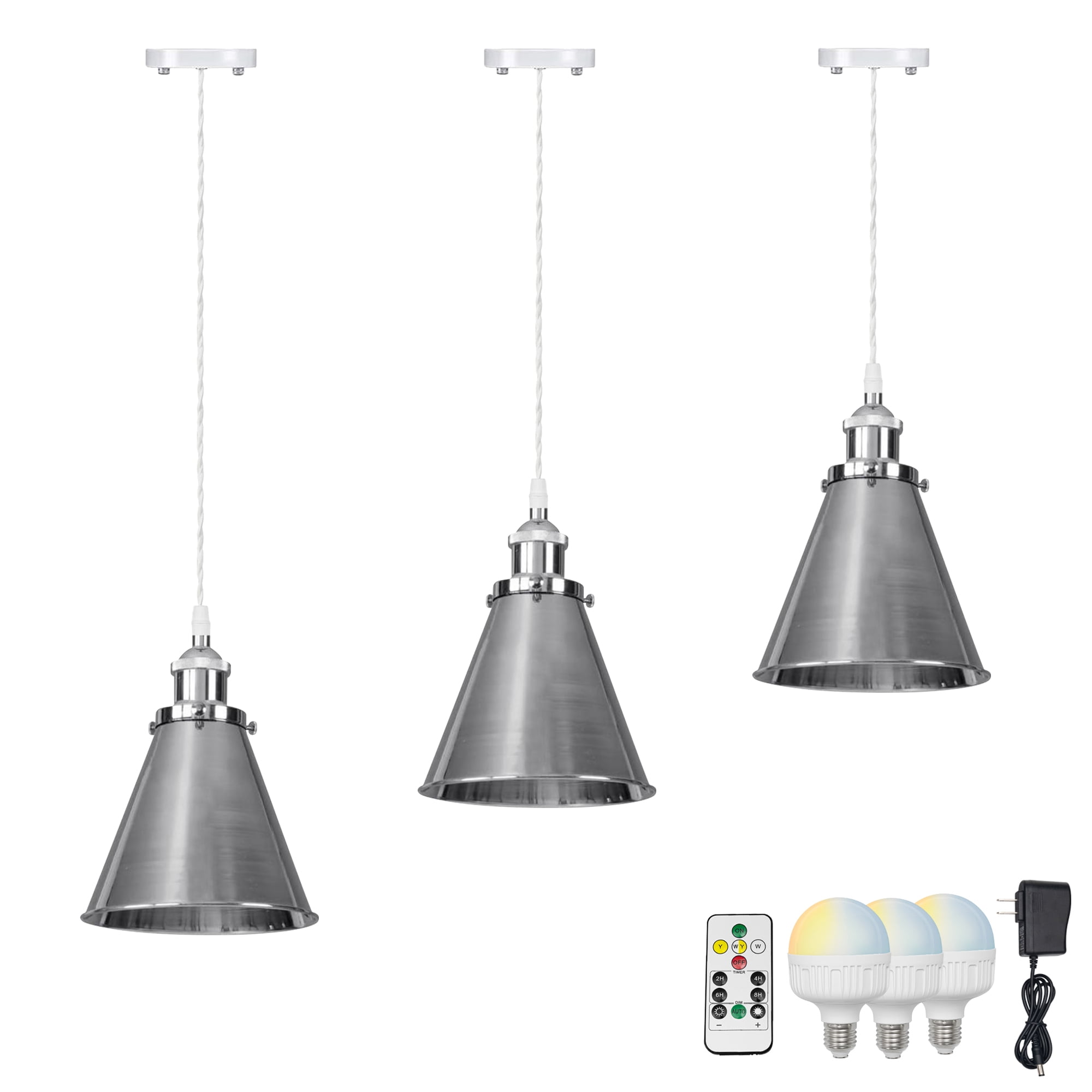 FSLiving No Wiring Needed Ceiling Light with Rechargeable Battery ...