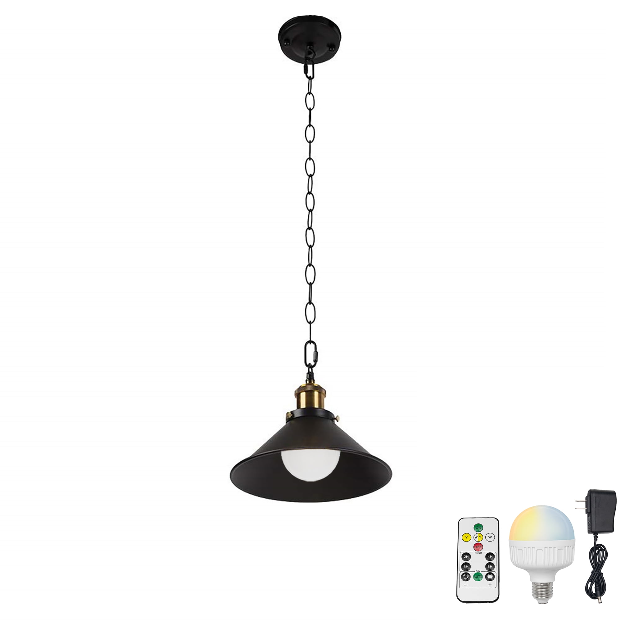 FSLiving No Wiring Needed Ceiling Light with Rechargeable Battery ...