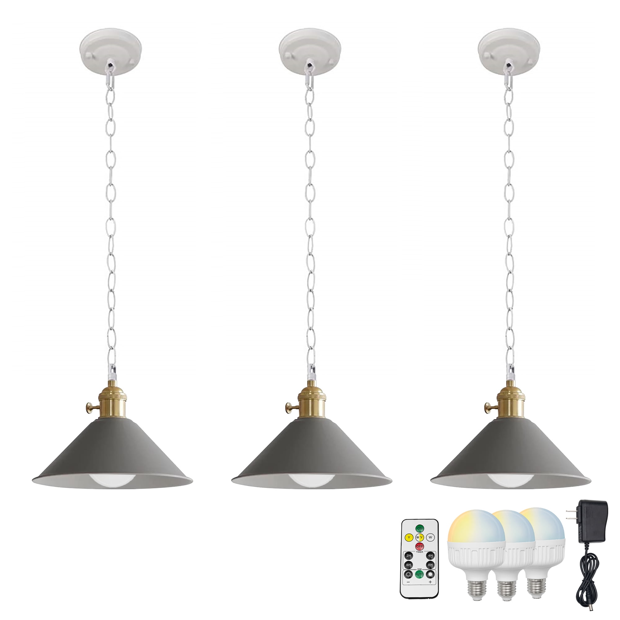 FSLiving No Wiring Needed Ceiling Light with Rechargeable Battery ...