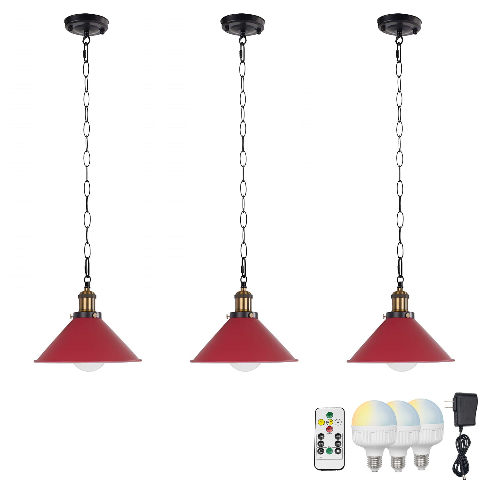 FSLiving No Wiring Needed Ceiling Light with Rechargeable Battery ...