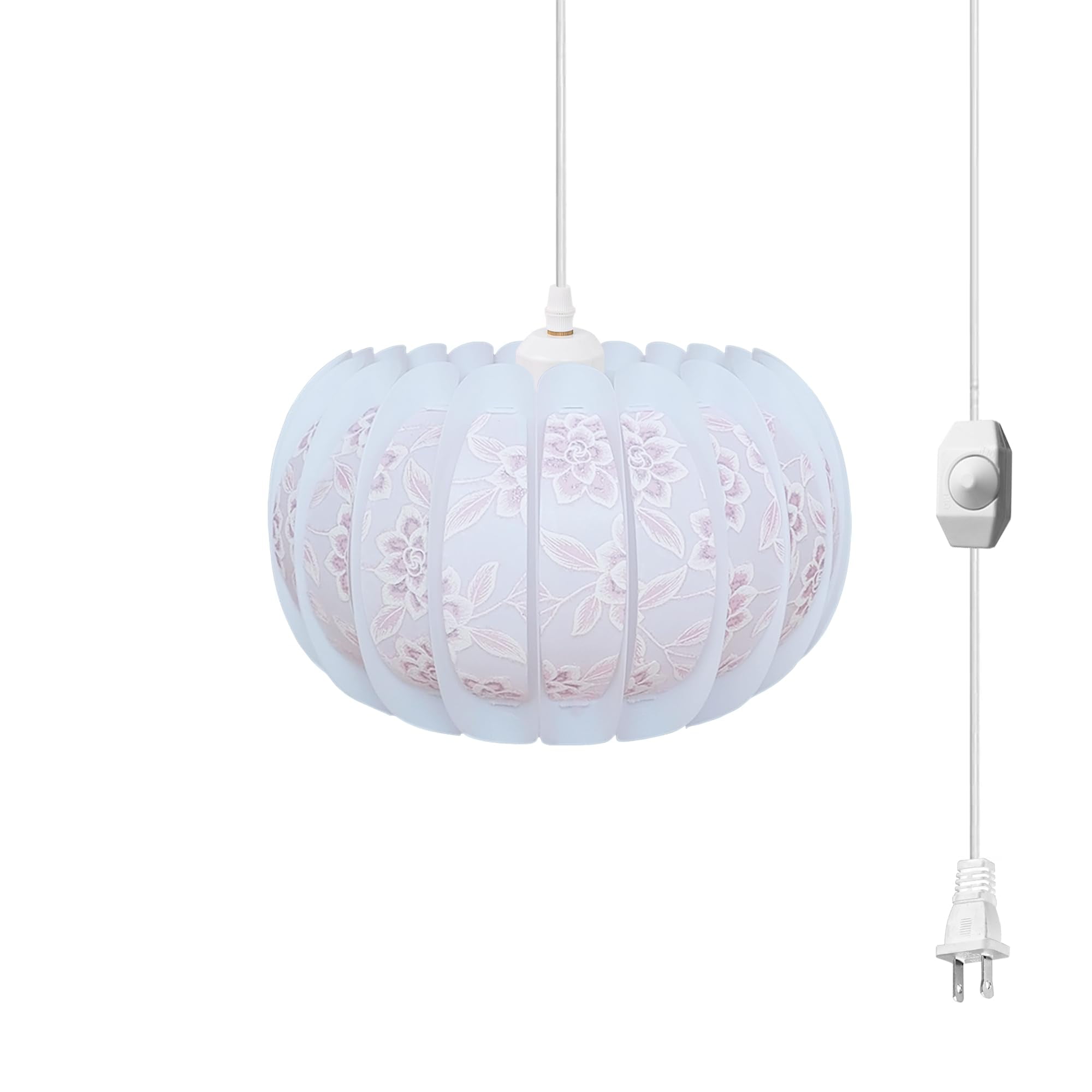 FSLiving No Wiring Needed Dimmable Handle Pendant Light Swag, DIY ...
