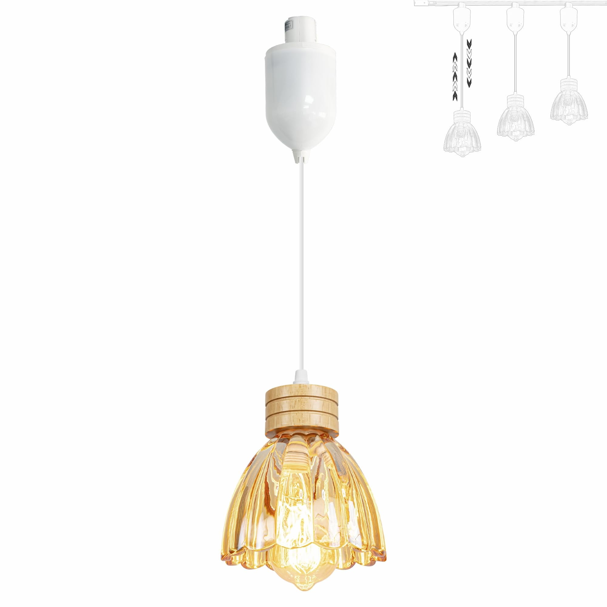FSLivingAdjustable Height H Type Track Light Oval Bell Clear Tulip ...