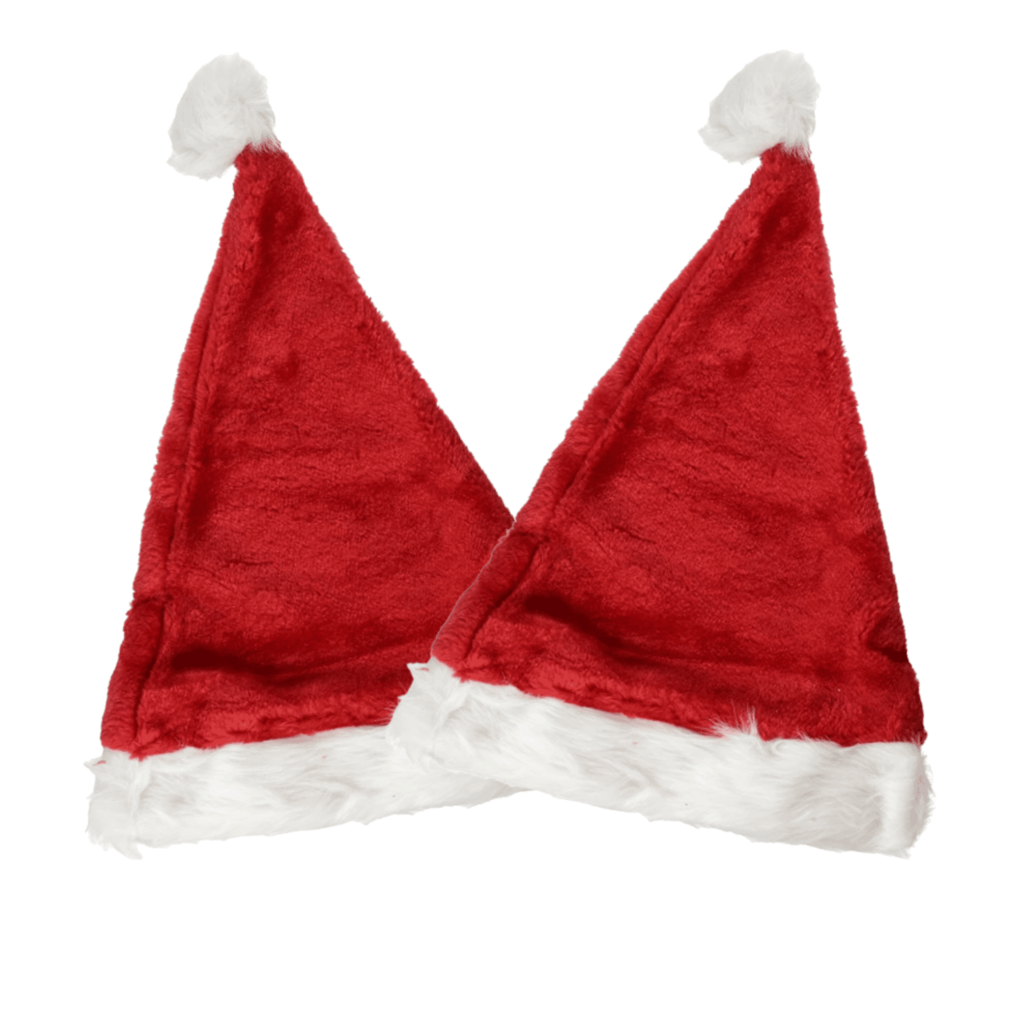FSSTAM 17" Red Plush Santa Hat with White Cuff, Christmas Santa Hats ...