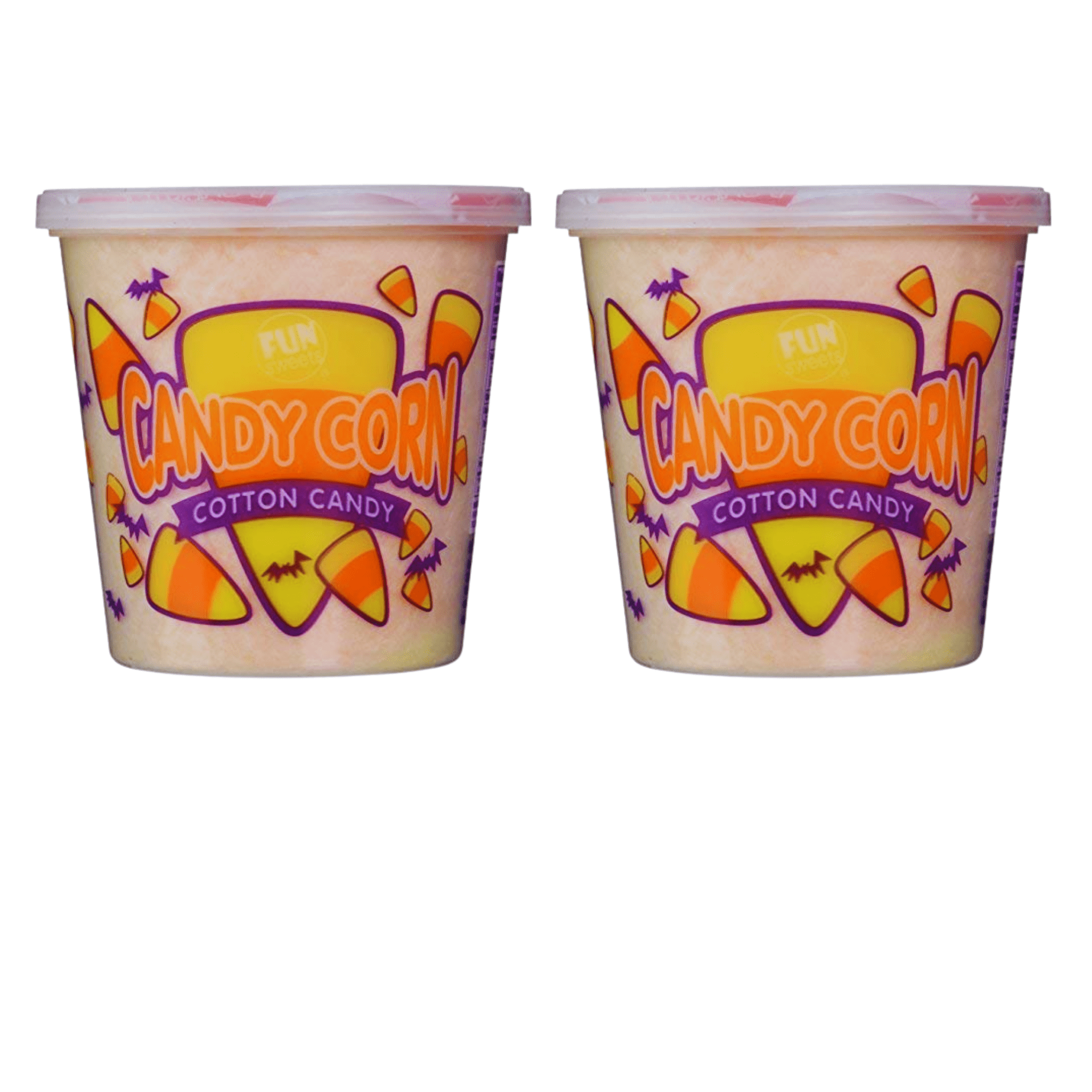 FSSTAM Candy Corn Flavored Halloween Cotton Candy Tubs, Yellow Orange ...